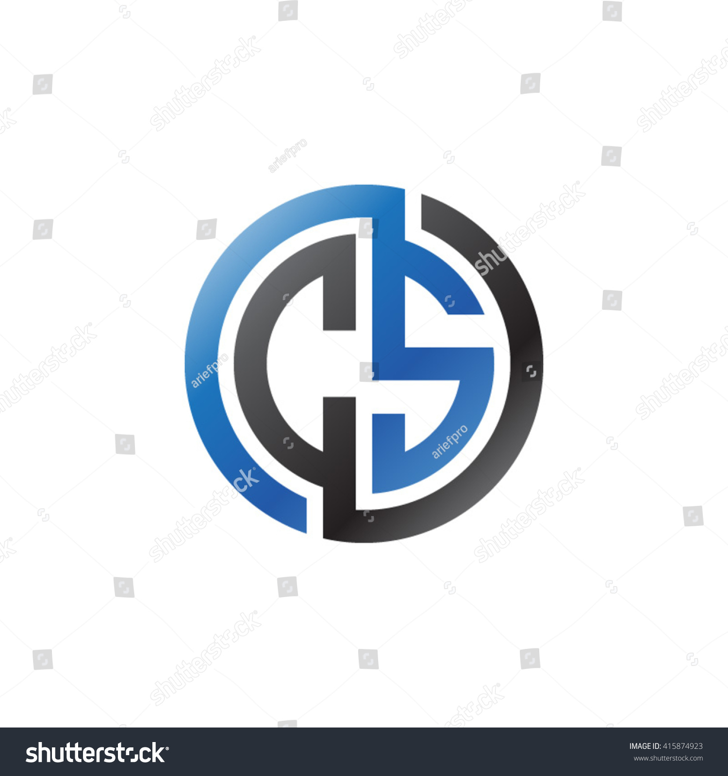 Cs Initial Letters Linked Circle Logo Stock Vector (Royalty Free ...