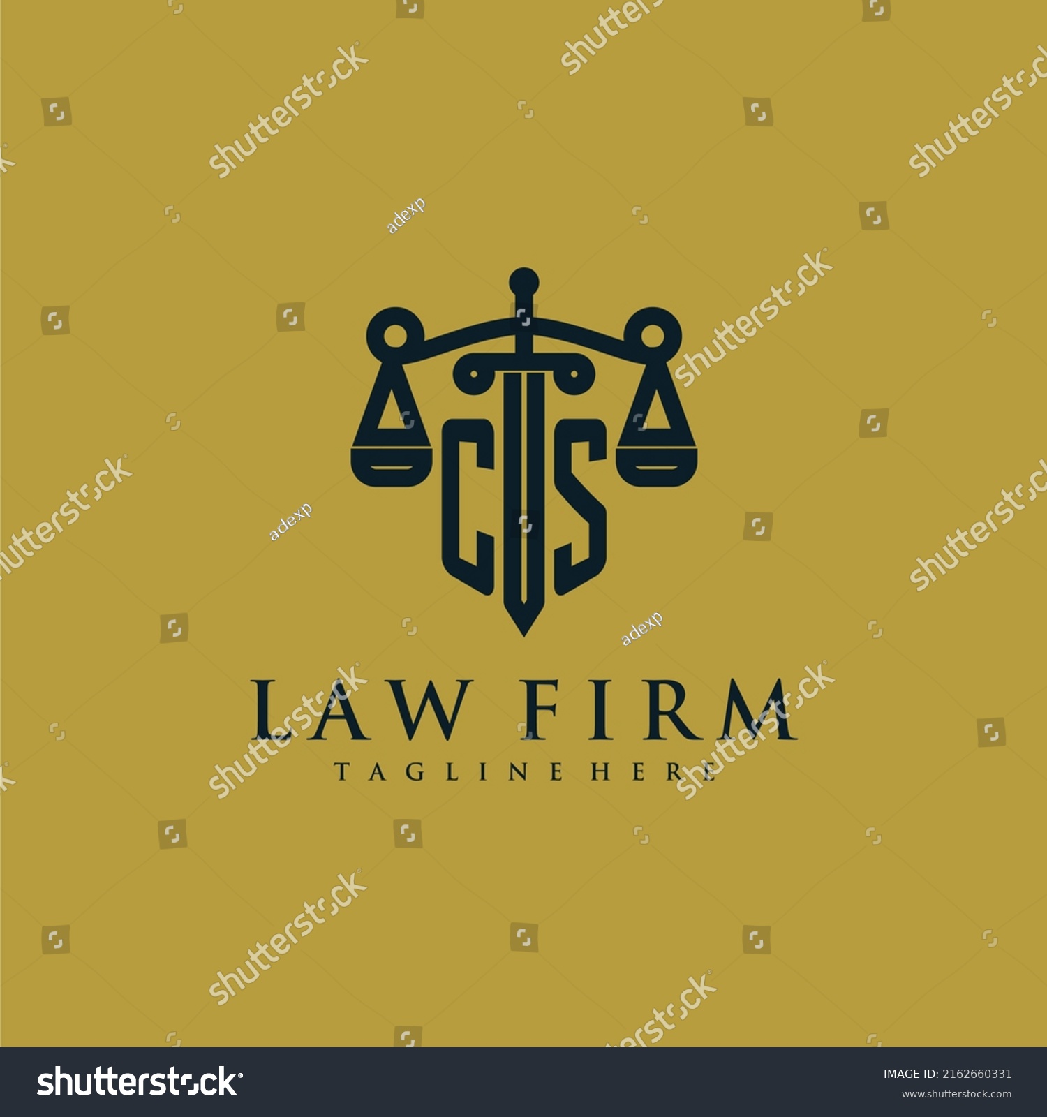 Cs Initial Monogram Lawfirm Logo Sword Stock Vector (Royalty Free ...
