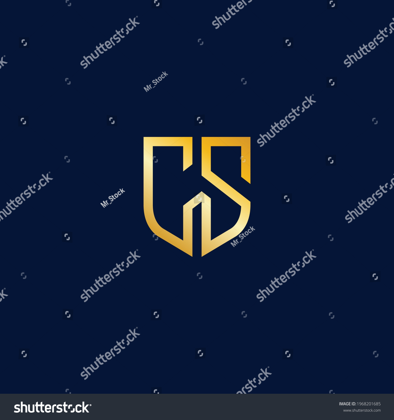 Cs Letter Gold Logo Design Vector Stock Vector (Royalty Free ...