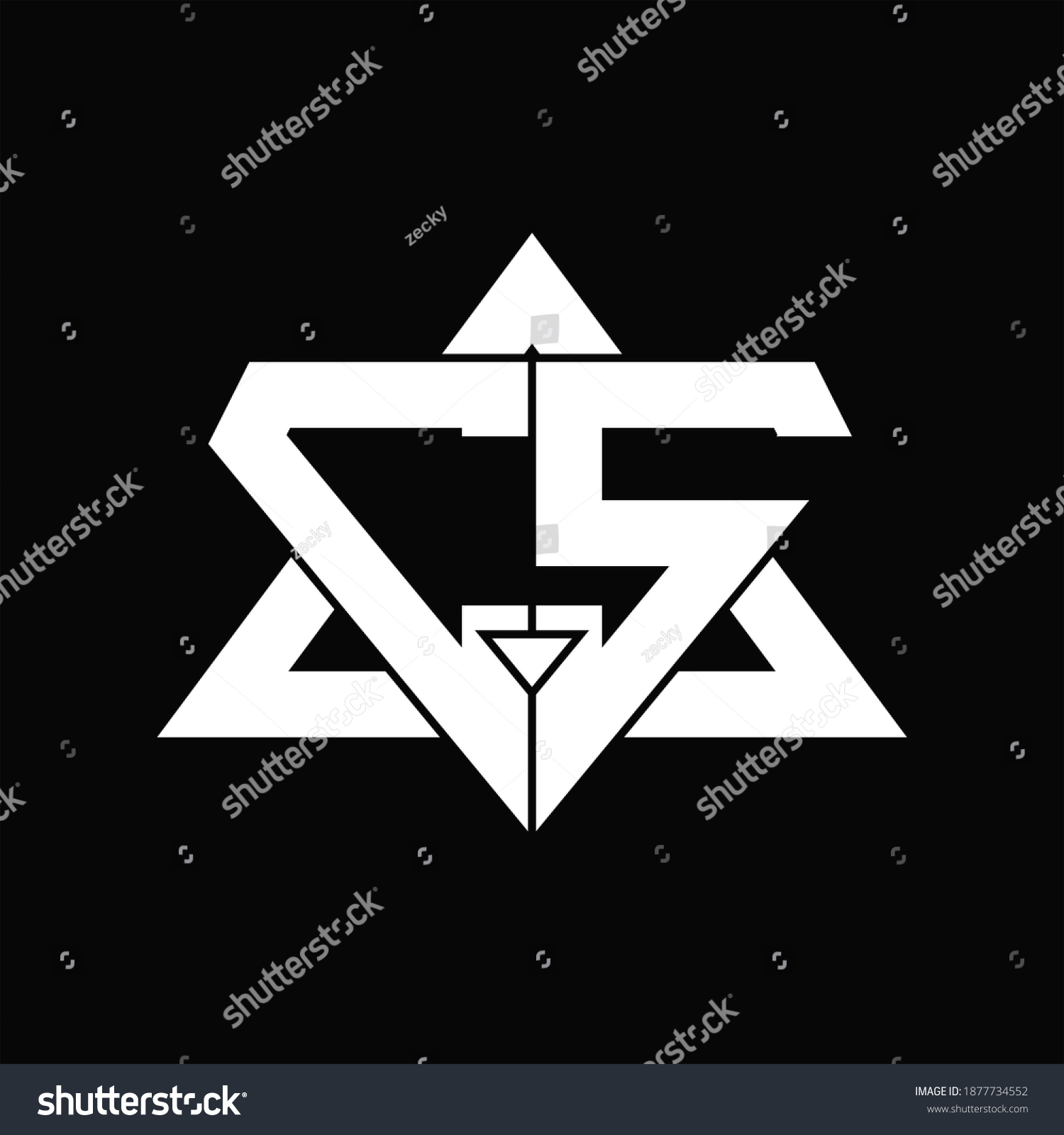 Cs Logo Monogram Isolated Triangle Shape Stock Vector (Royalty Free ...