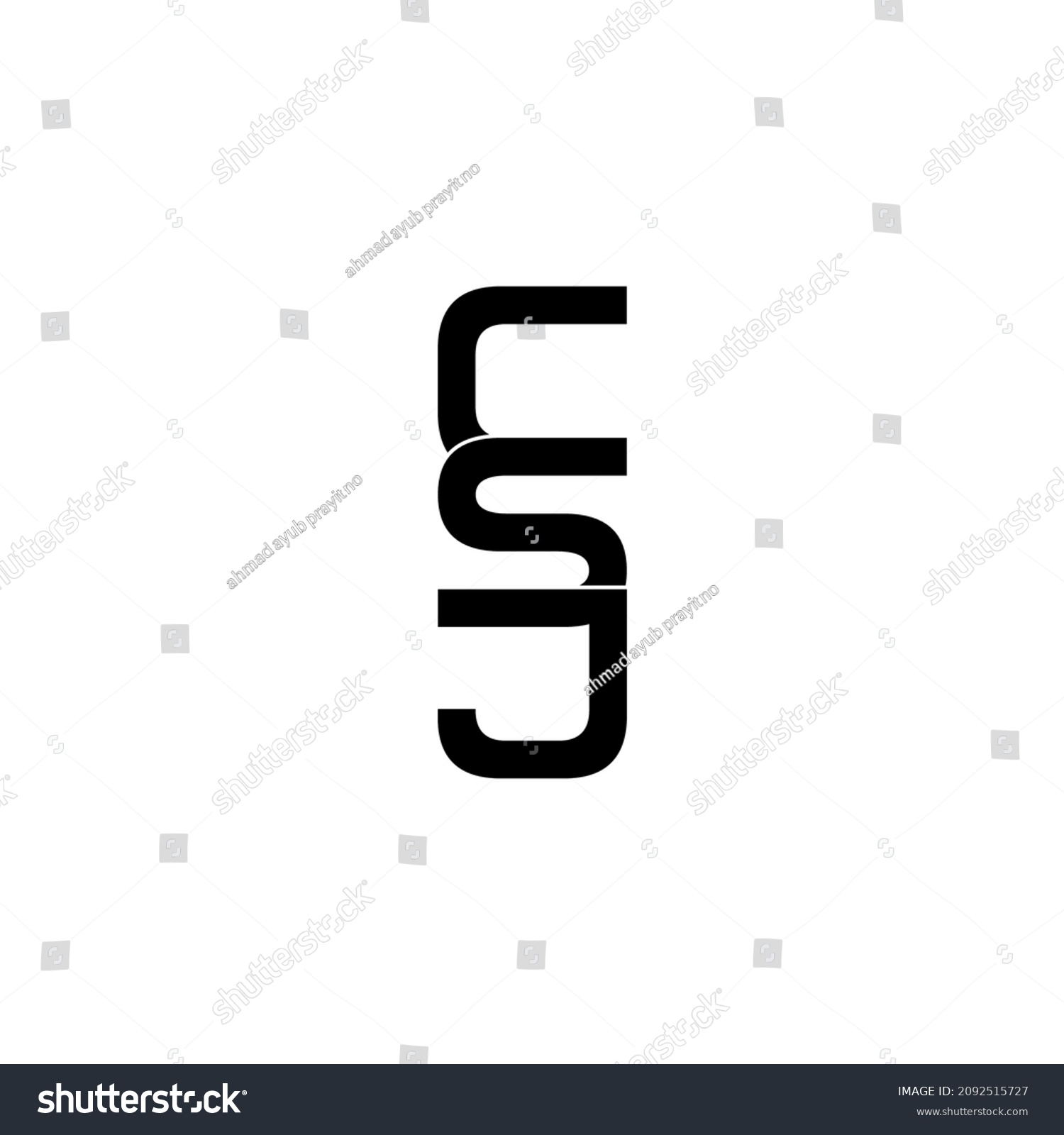 Csj Typography Letter Monogram Logo Design Stock Vector (Royalty Free ...