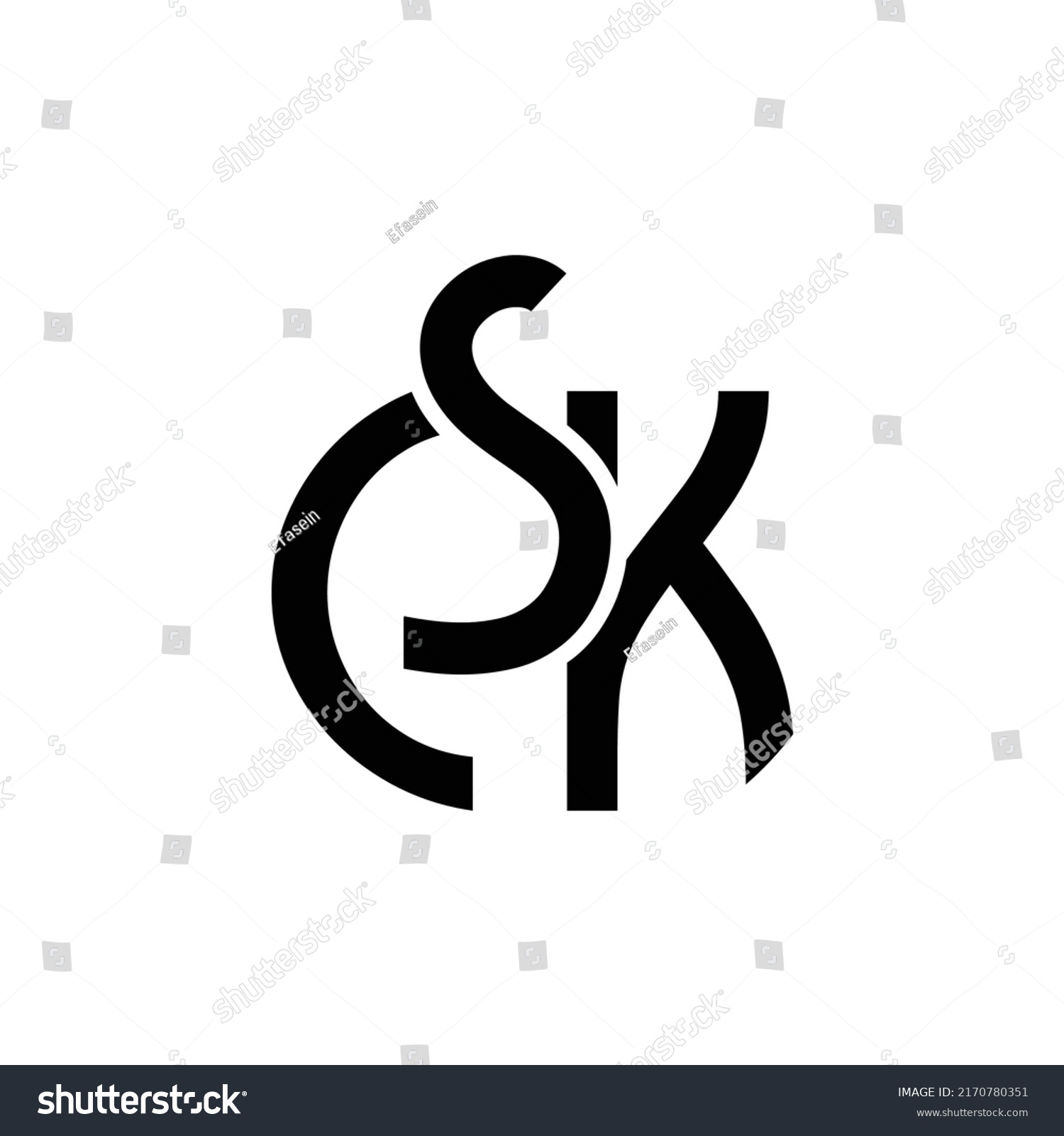 Csk Monogram Lettering Logo Vector Design Stock Vector (Royalty Free ...
