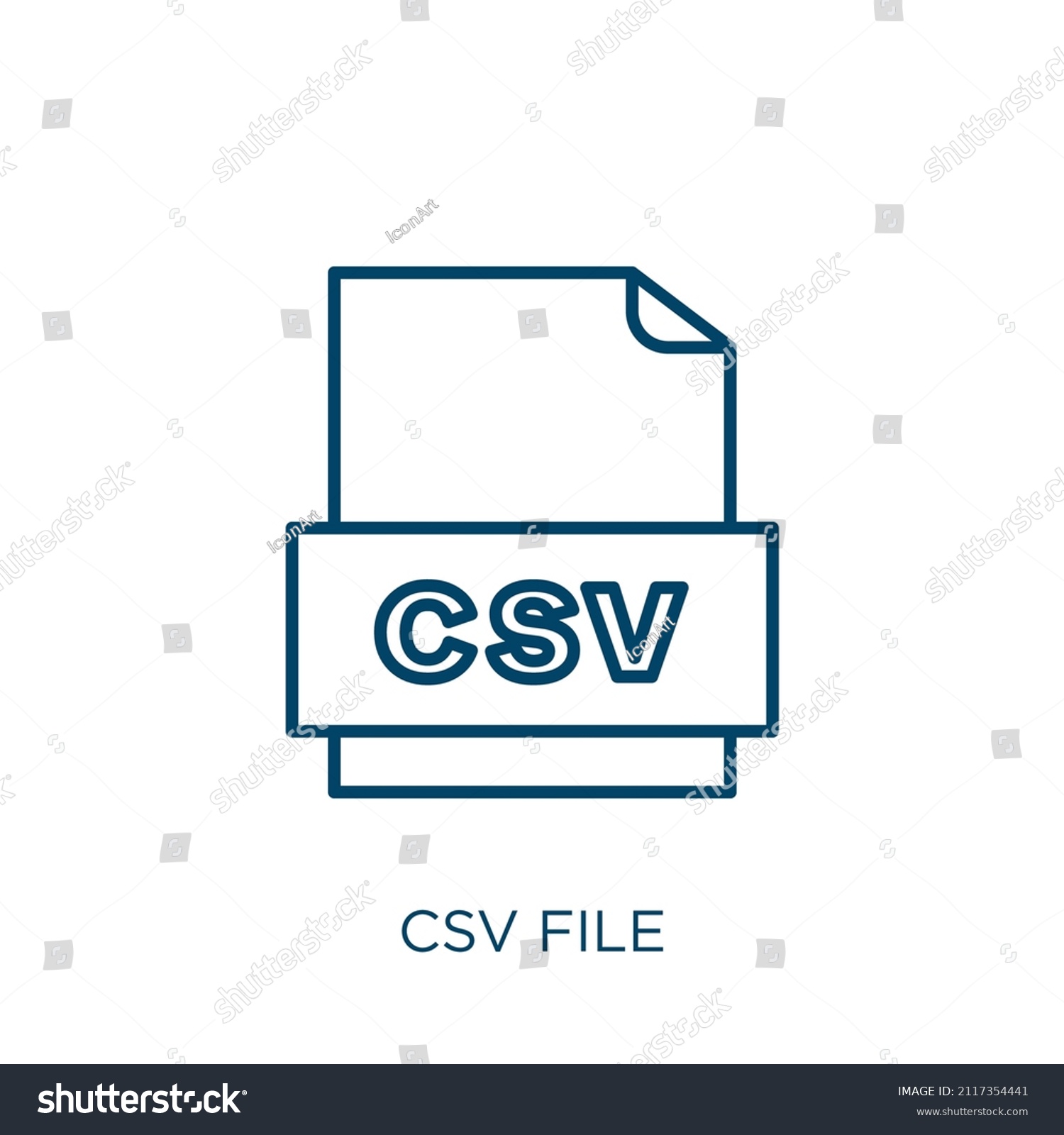 Csv File Icon Thin Linear Csv Stock Vector (Royalty Free) 2117354441 ...