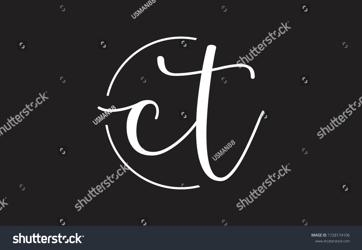 Ct Tc Cursive Letter Initial Logo Stock Vector (Royalty Free ...