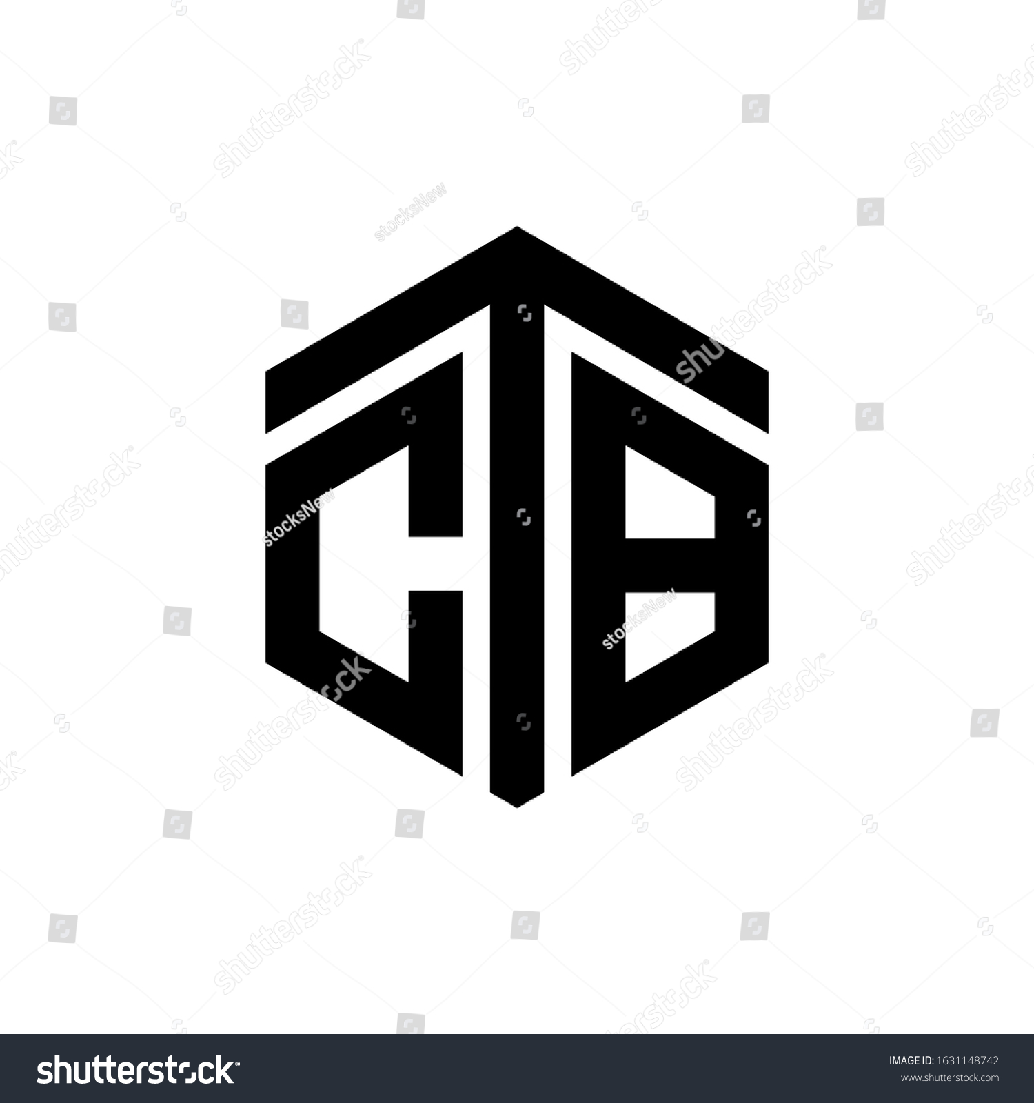 Ctb Letter Logo Design Polygon Monogram : image vectorielle de stock ...