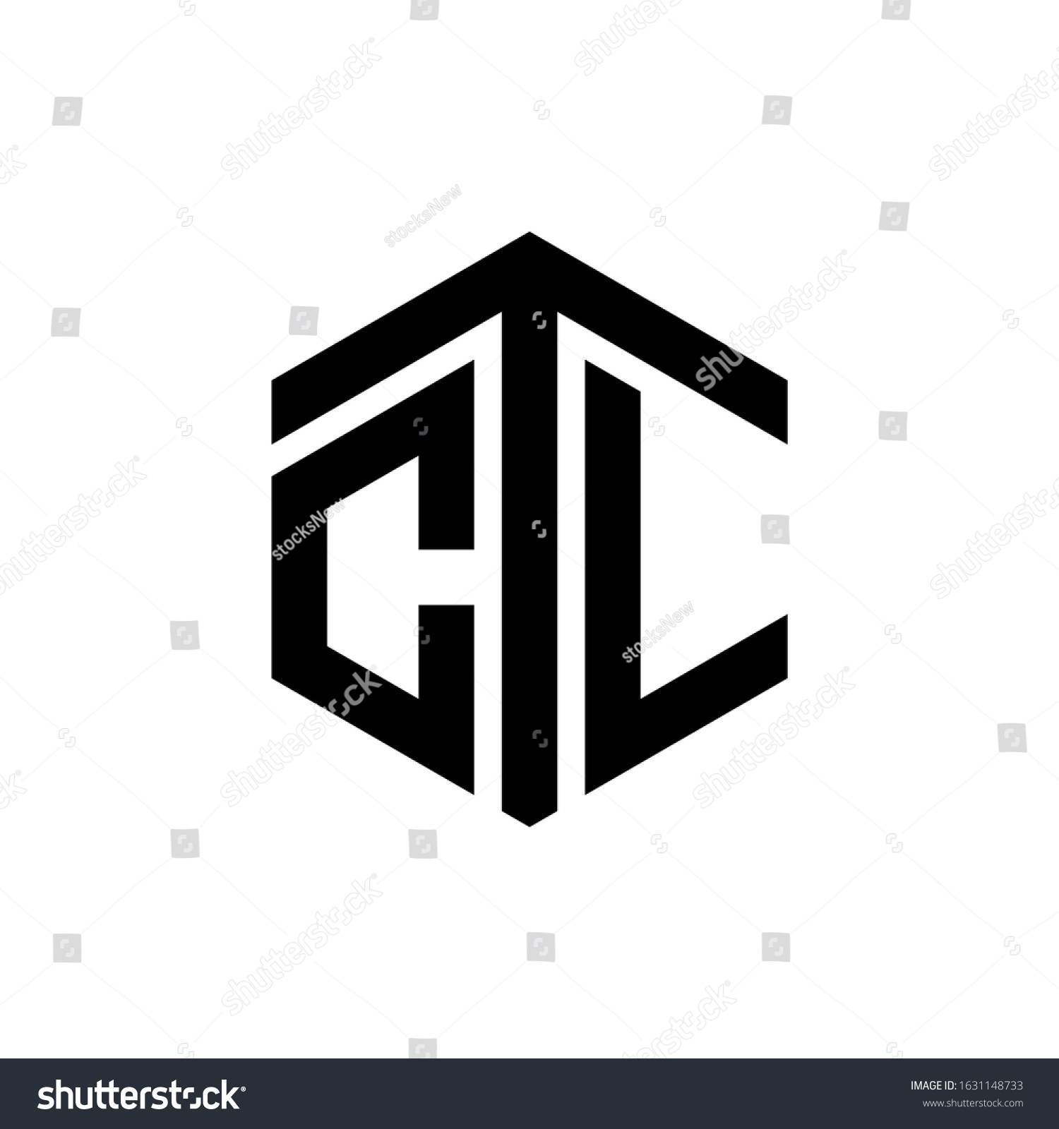 Ctl Letter Logo Design Polygon Monogram: เวกเตอร์สต็อก (ปลอดค่า ...