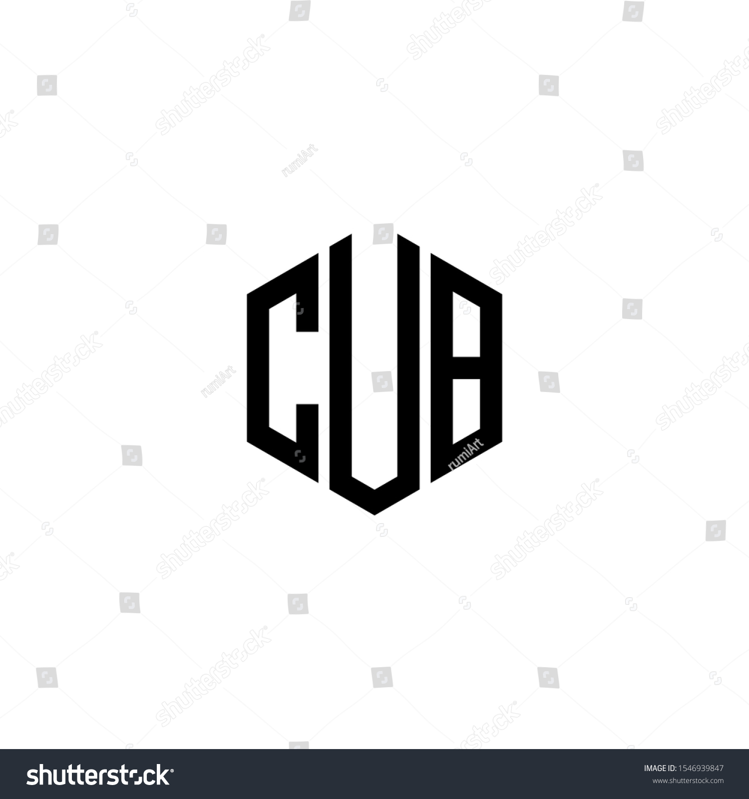 Cub Letter Logo Design Polygon Monogram Stock Vector (Royalty Free ...