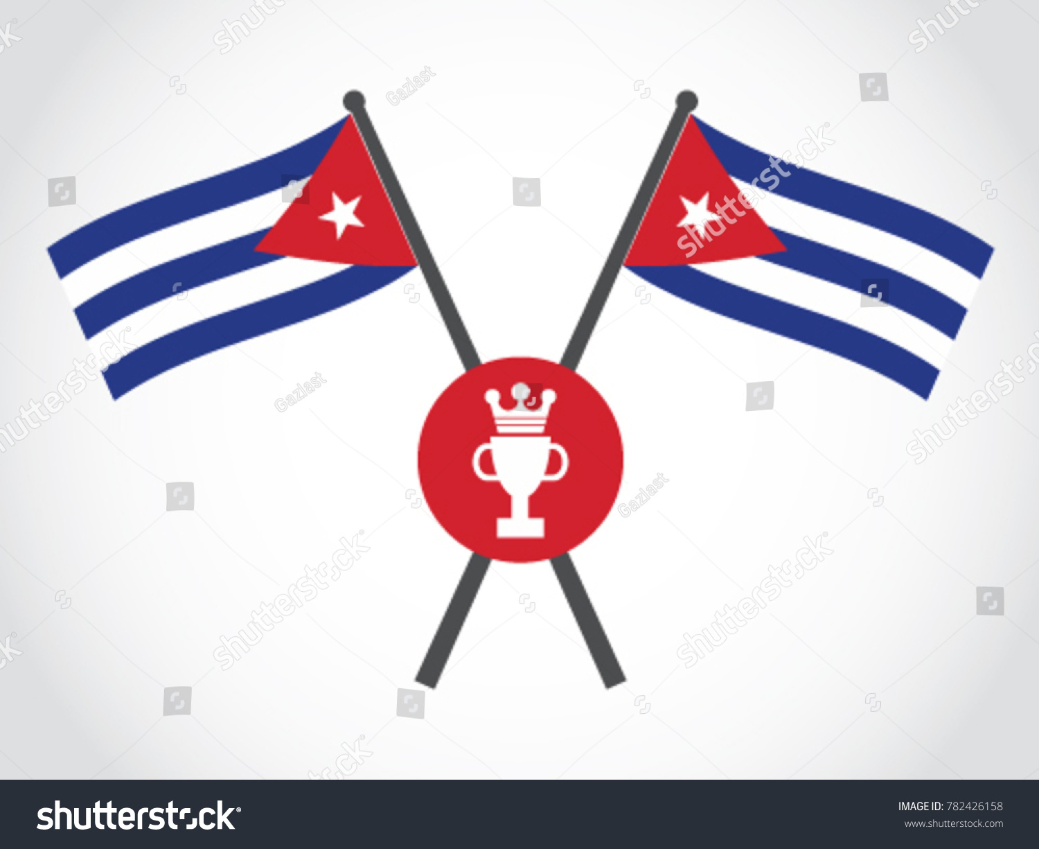 Cuba Emblem Award Trophy Stock Vector (Royalty Free) 782426158