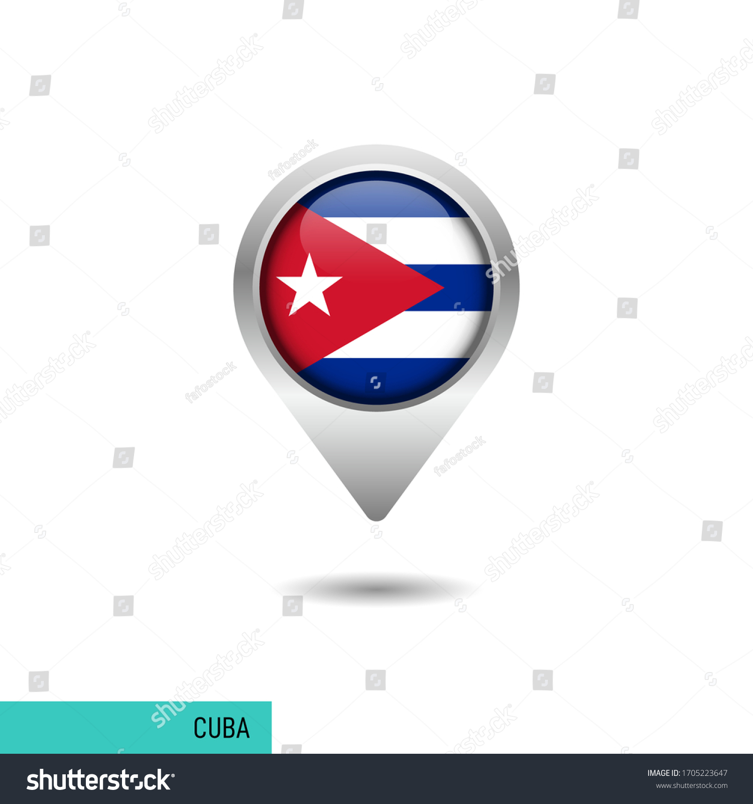 Cuba Flag Map Pin Vector Design Stock Vector (Royalty Free) 1705223647 ...