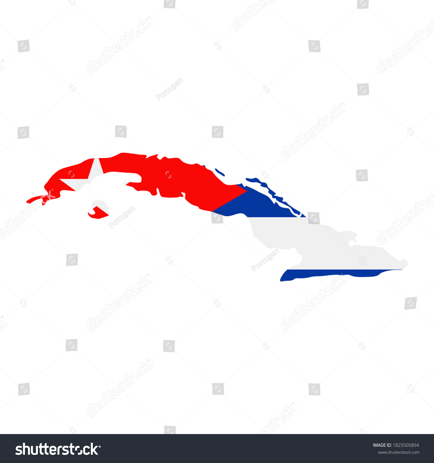 Cuba Map Flag Fill Background Vector Stock Vector (Royalty Free) 1825505894