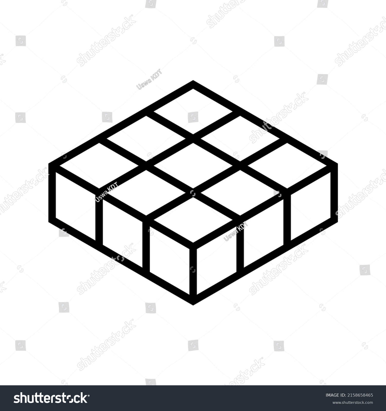 Cube Cubic Box Icon Vector Illustration Stock Vector (Royalty Free ...