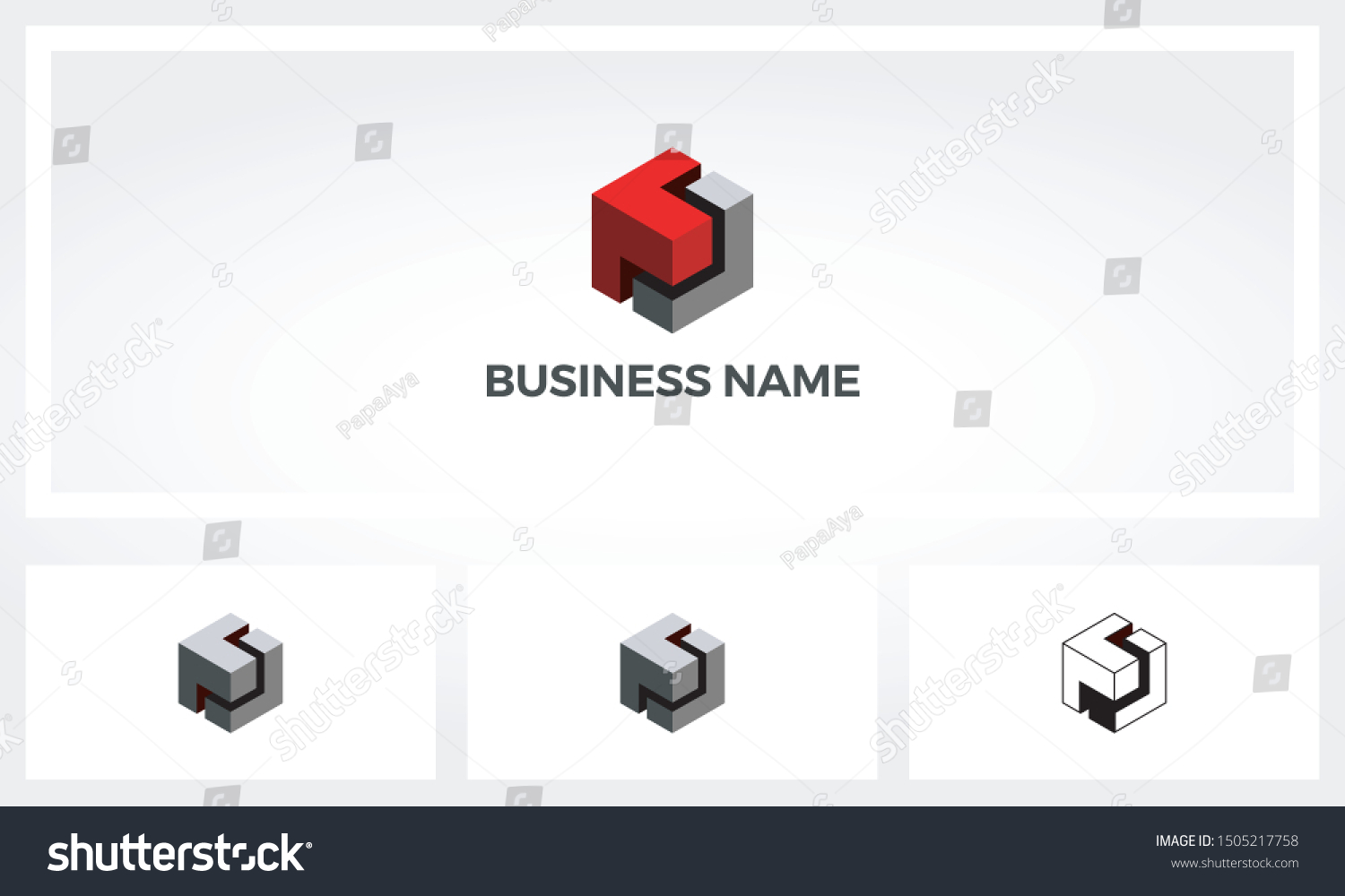 Cube Divided Into 2 Piece Logo Stock Vector (Royalty Free) 1505217758