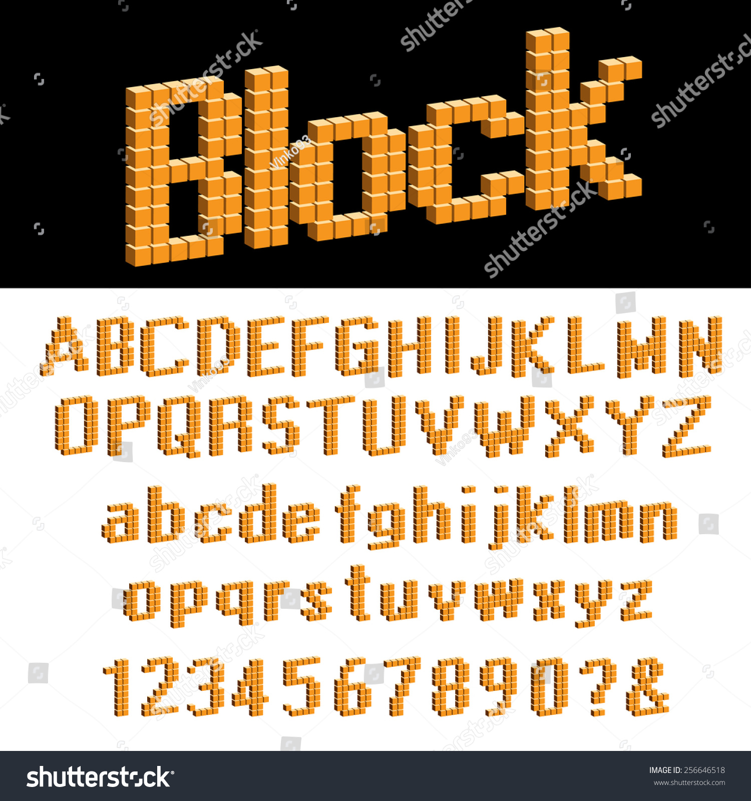 Cube Font Vector Illustration: vector de stock (libre de regalías ...