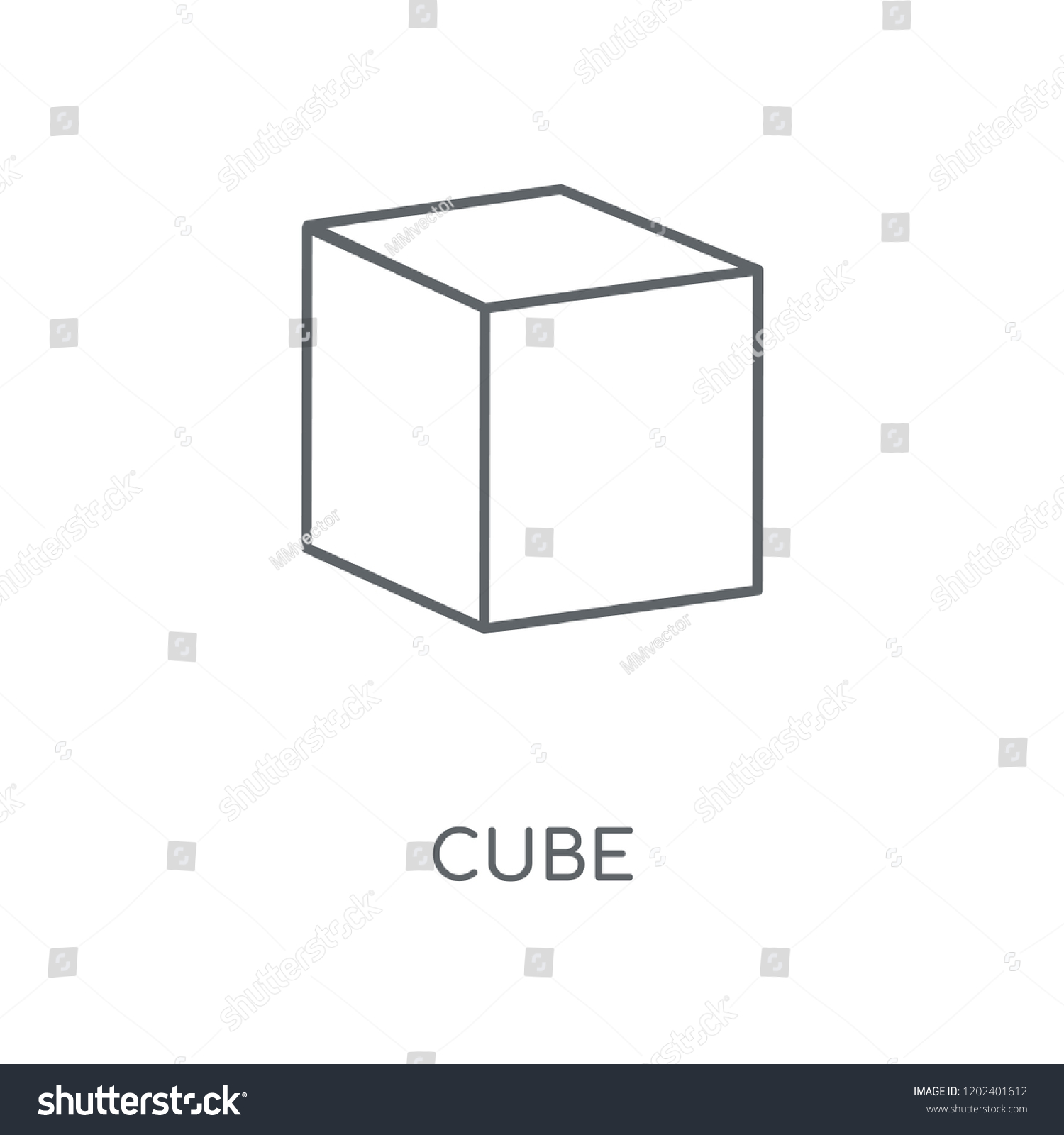 Cube Linear Icon Cube Concept Stroke Stock Vector (Royalty Free) 1202401612
