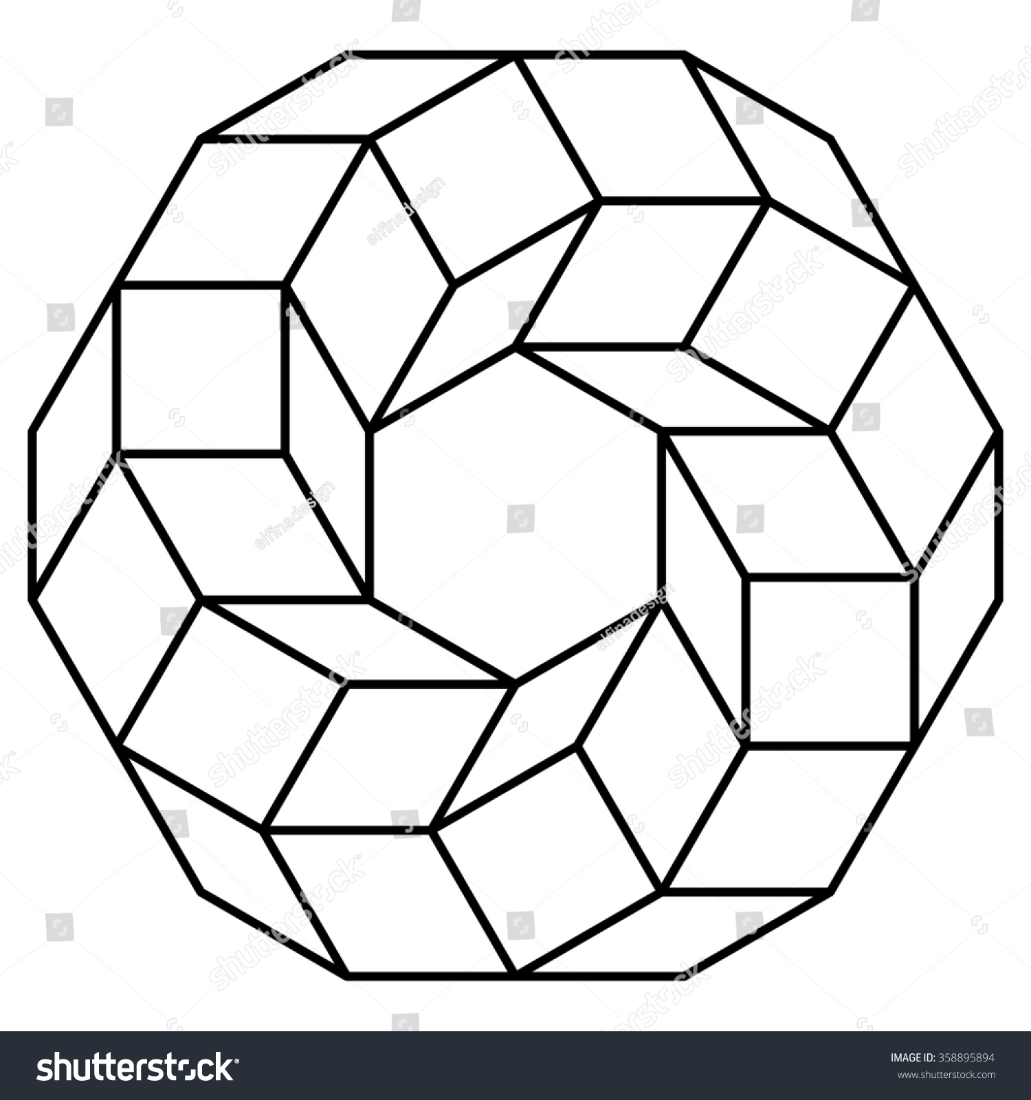 Cube Torus Illustration Hyperspace Sacred Geometry: vetor stock (livre ...