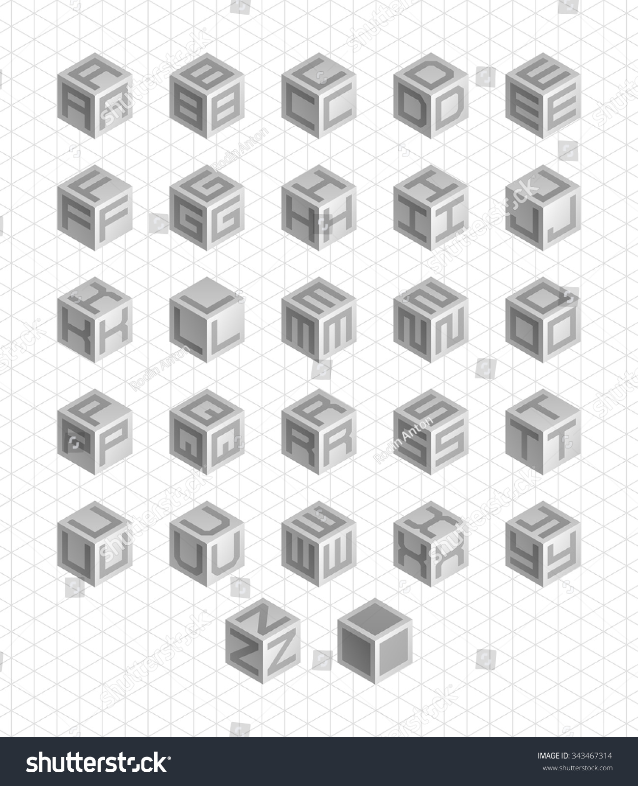 Cubic Alphabet Set Vector Geometric Font Stock Vector (Royalty Free ...