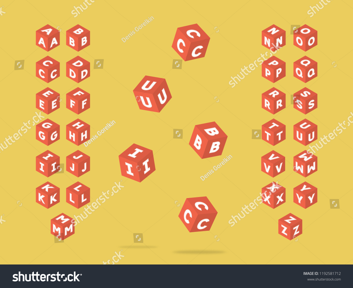 Cubic Font Vector Alphabet Letters Typeface: เวกเตอร์สต็อก (ปลอดค่า ...