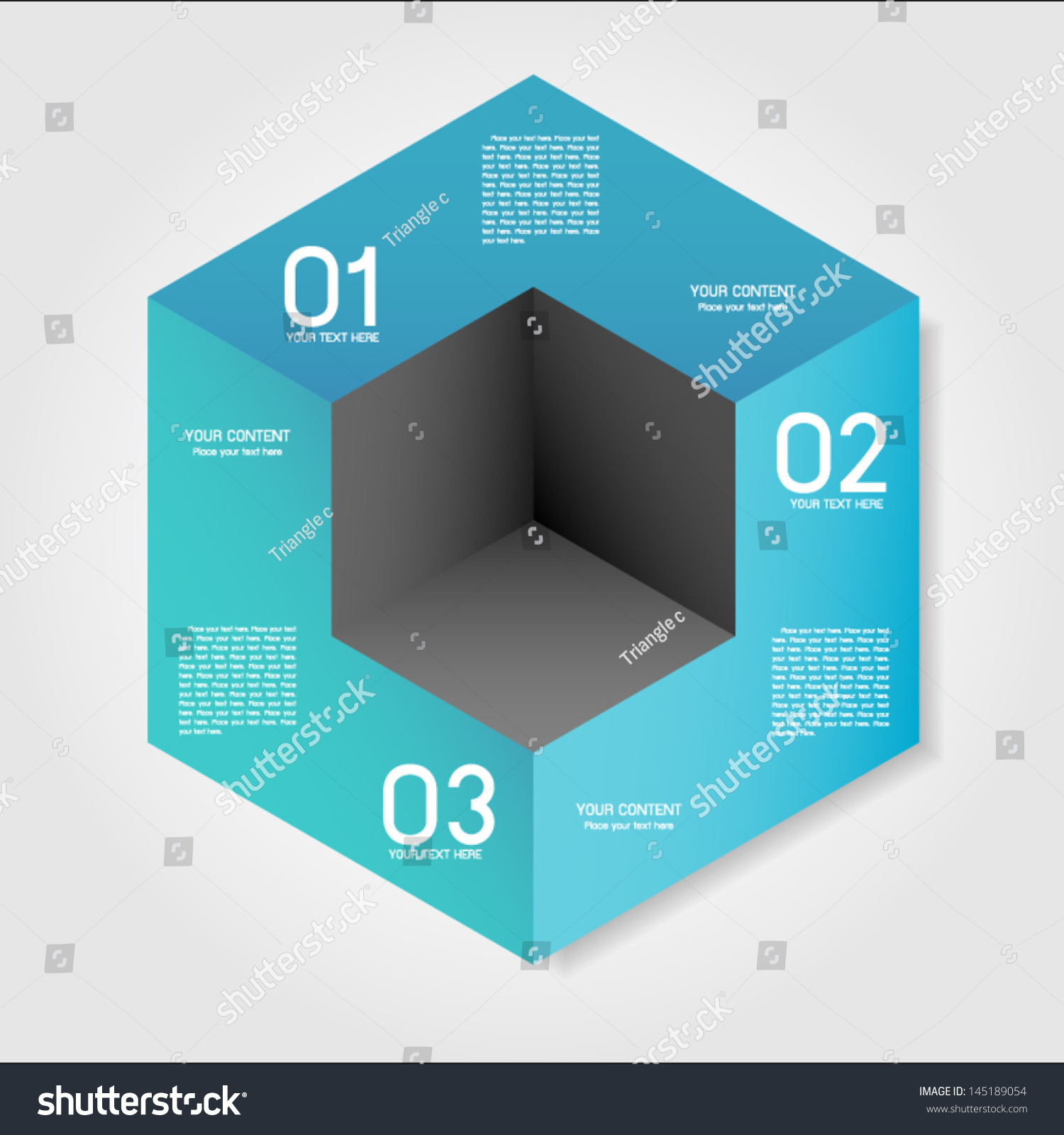 Cubic Illusion Infographic Stock Vector (Royalty Free) 145189054