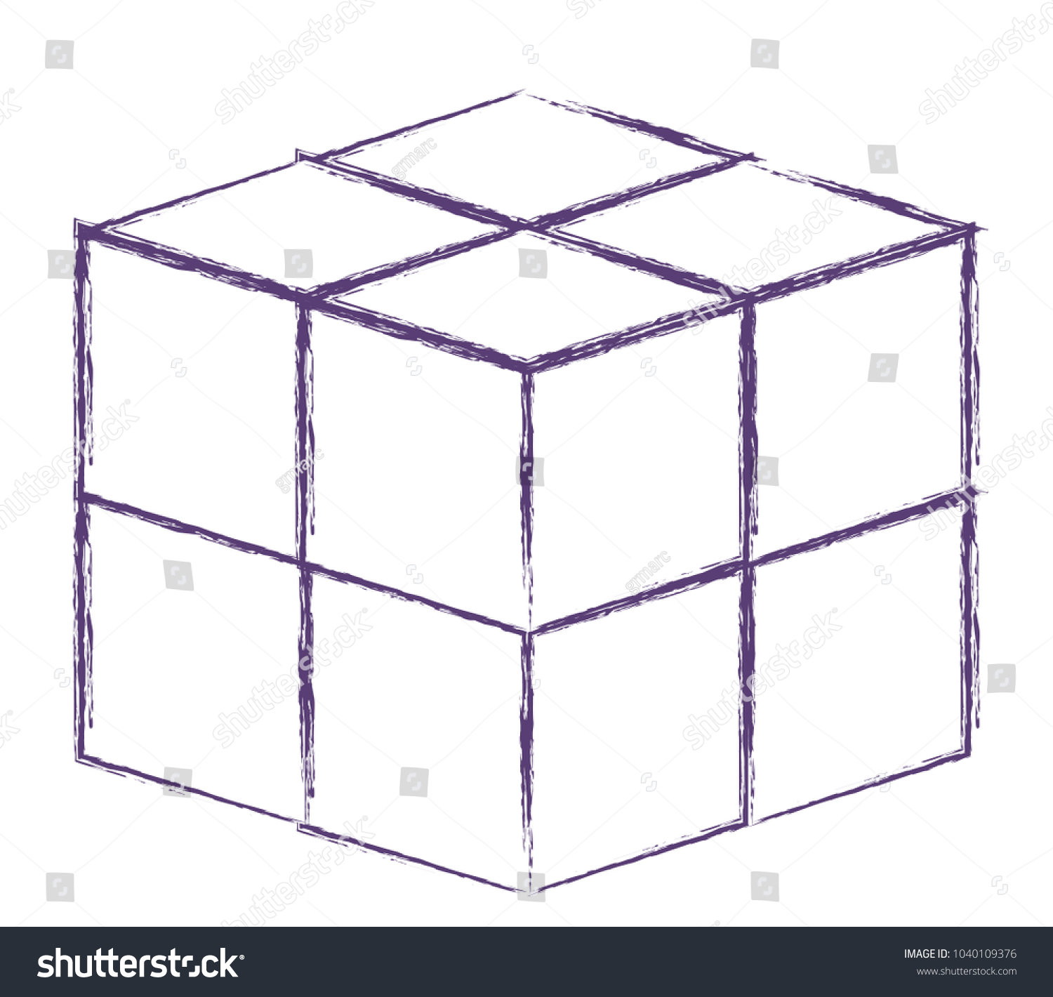 Cubic Matrix Geometric Icon Stock Vector (Royalty Free) 1040109376