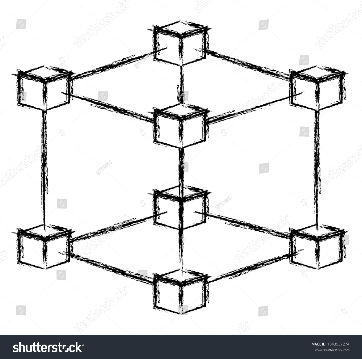 Cubic Matrix Geometric Icon Stock Vector (Royalty Free) 1043937274 ...