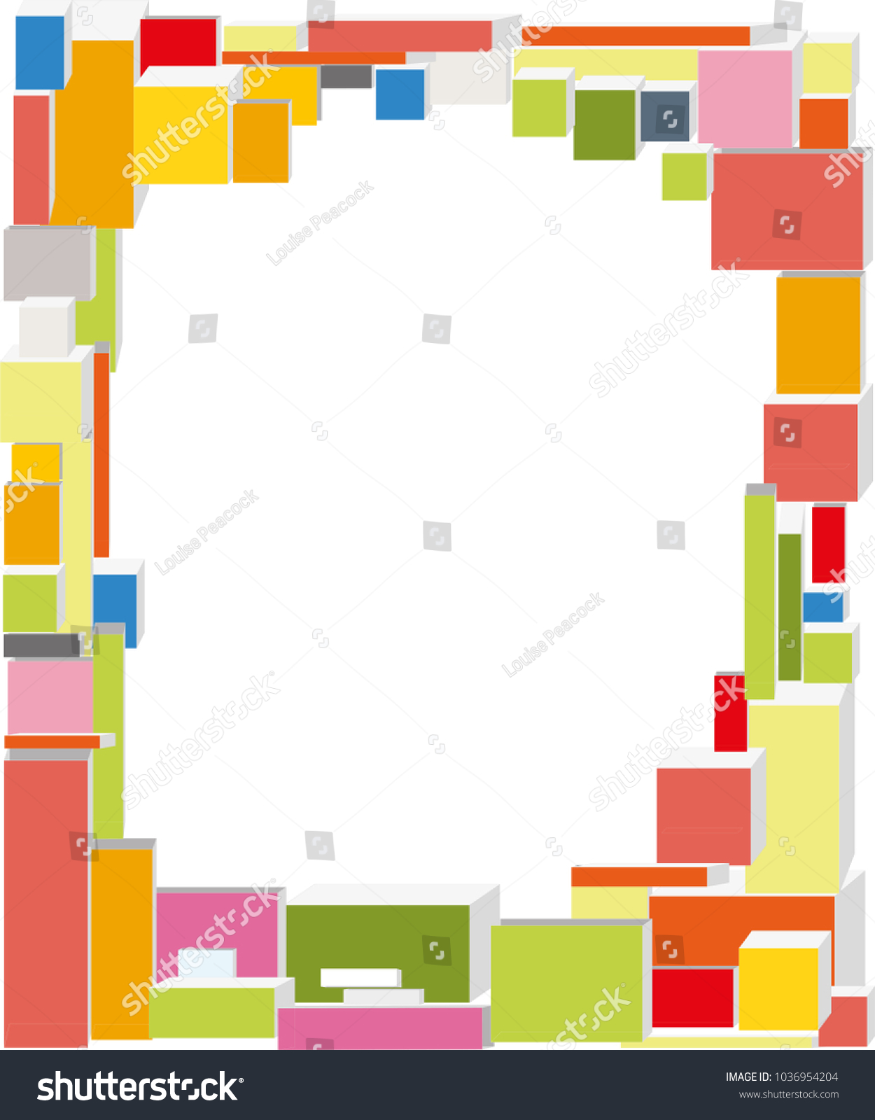 Cubic Vector Art Frame Border Colourful: vector de stock (libre de ...