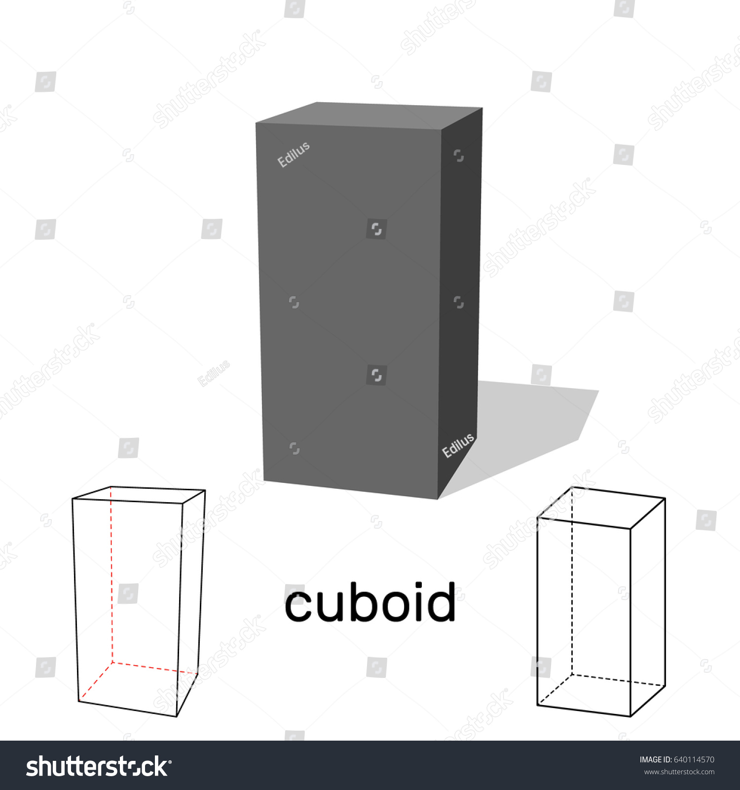 Cuboid Geometric Shape Isolated On White Stock Vector (Royalty Free ...