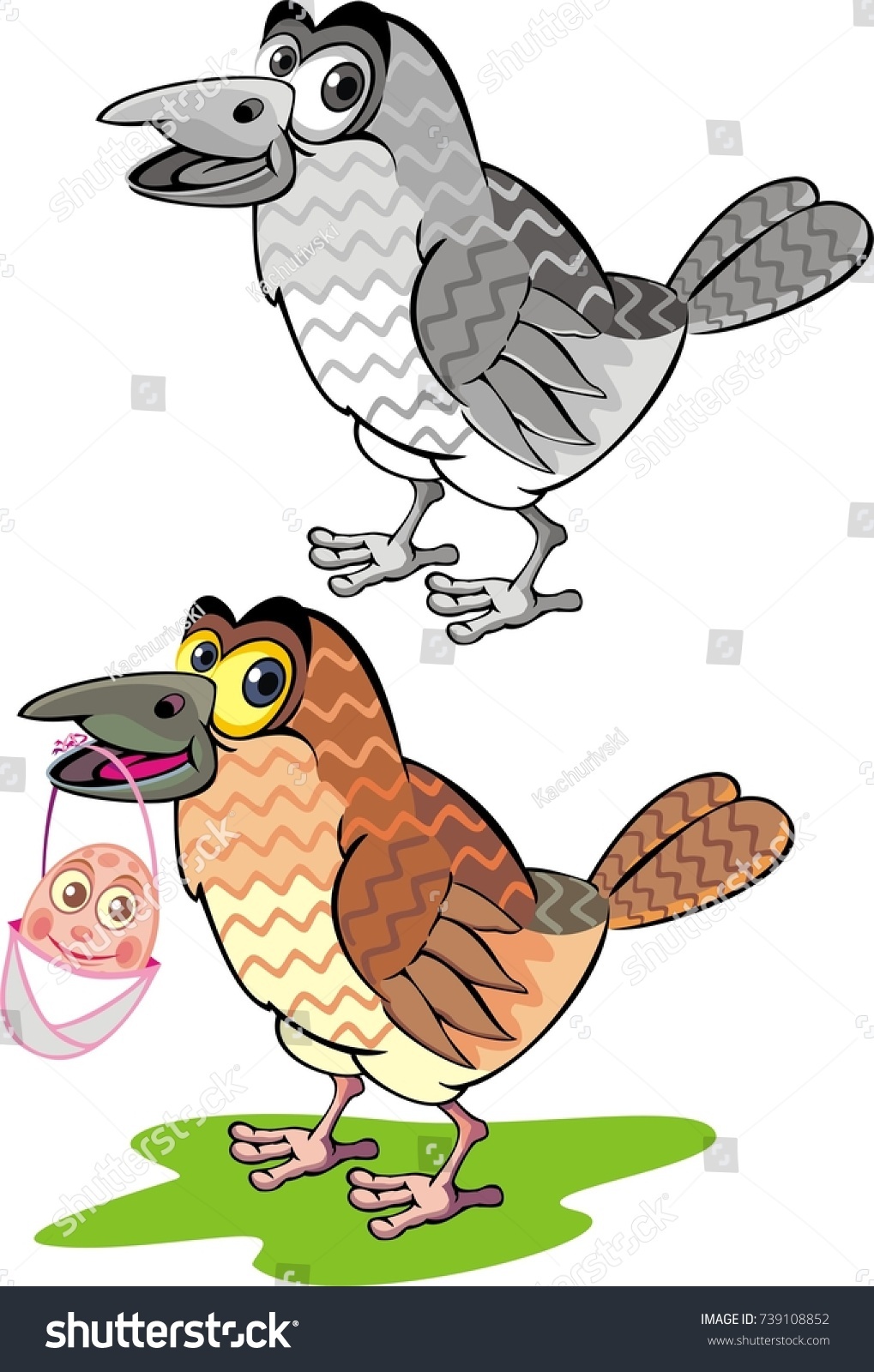 Cuckoo Cartoon Stock Vector (Royalty Free) 739108852