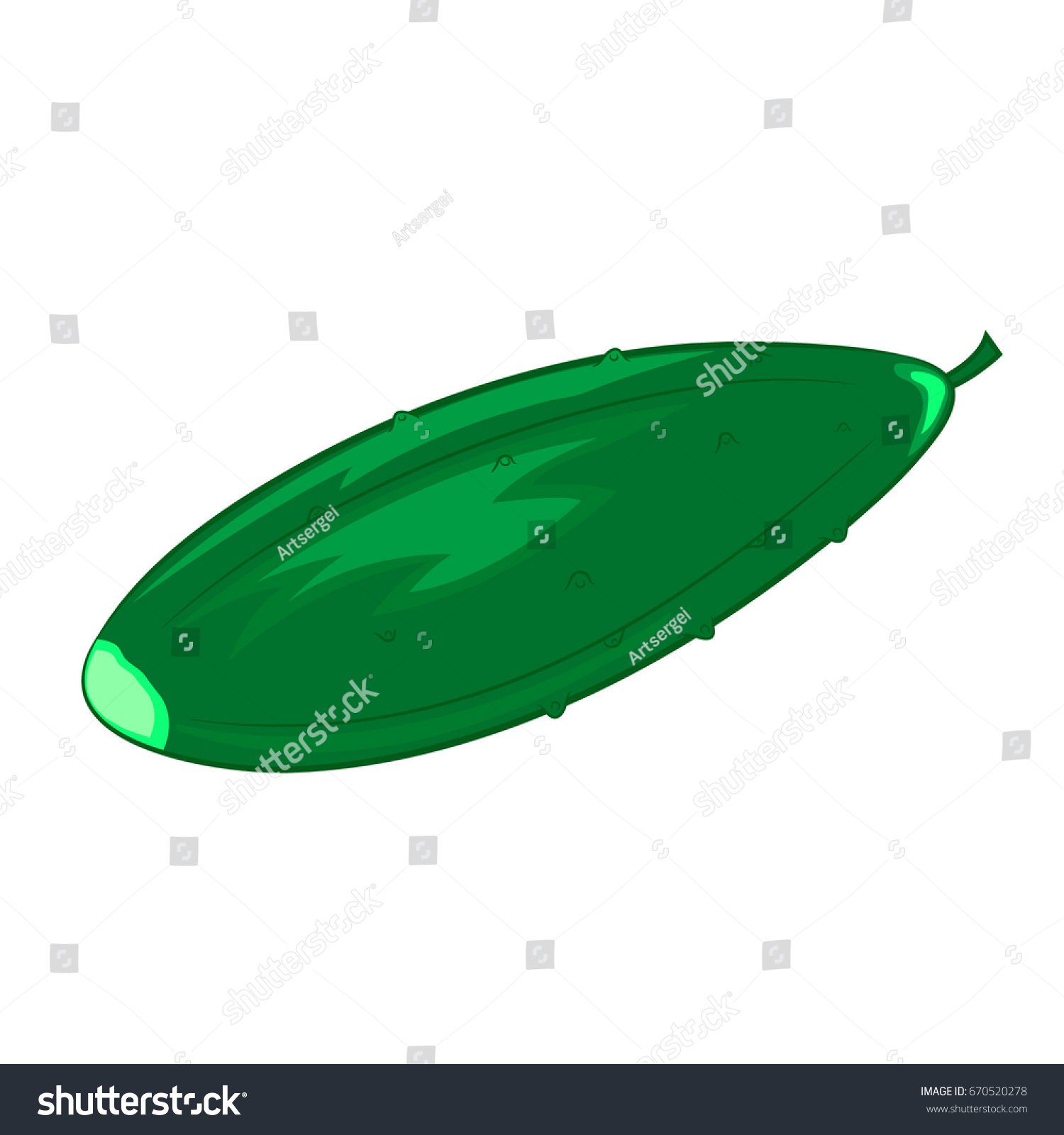 Cucumber Simple Isolated Vector Illustration Stock Vector (Royalty Free ...