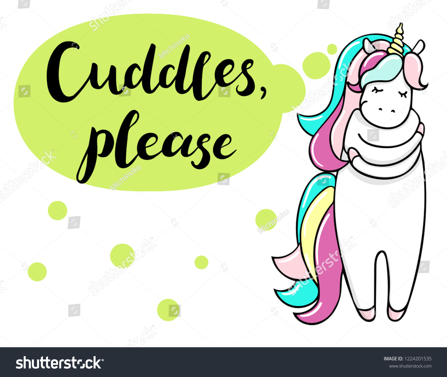 Cuddles Please Text Brush Calligraphy Vector Stock Vector (Royalty Free ...