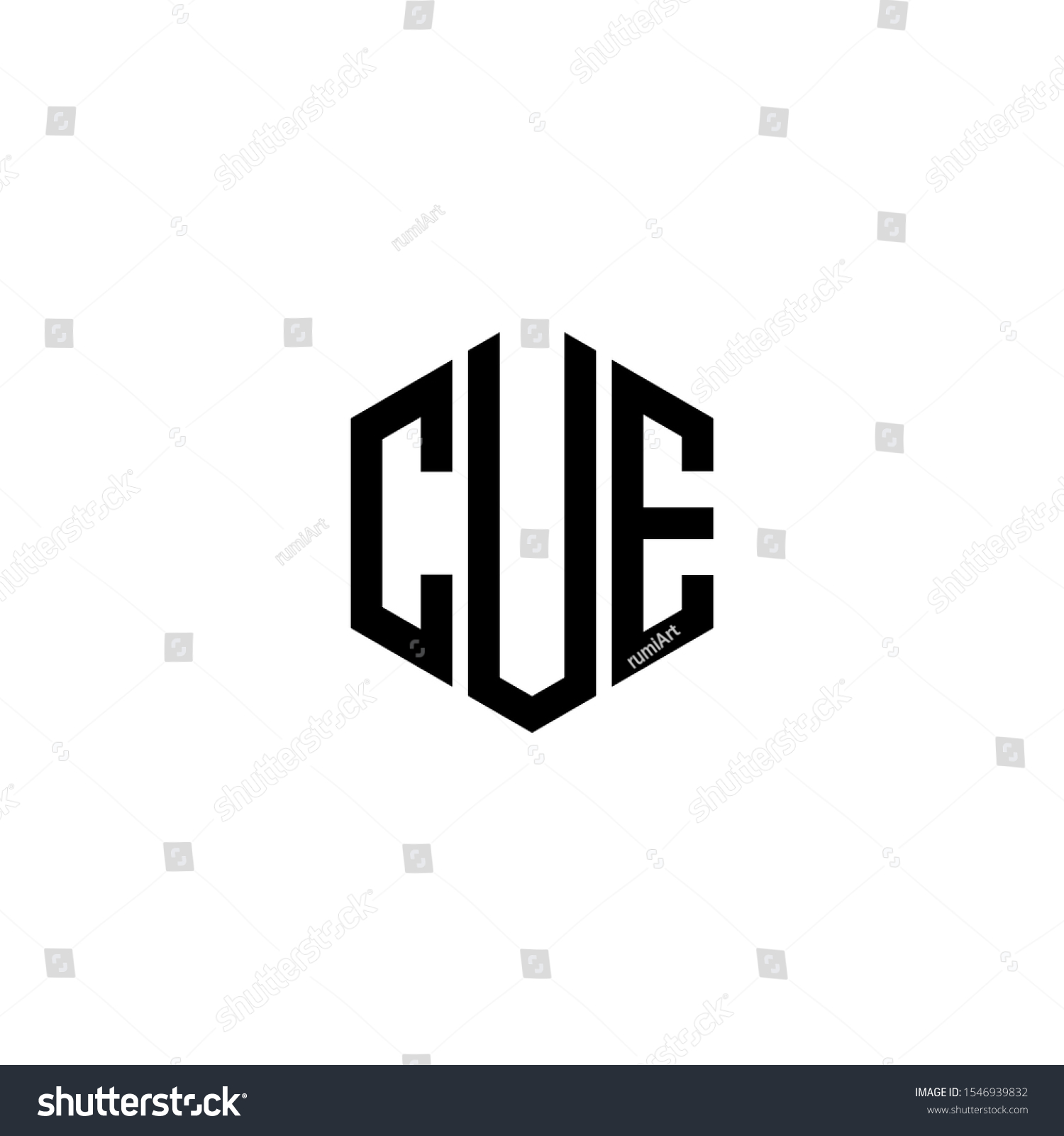 Cue Letter Logo Design Polygon Monogram Stock Vector (Royalty Free ...
