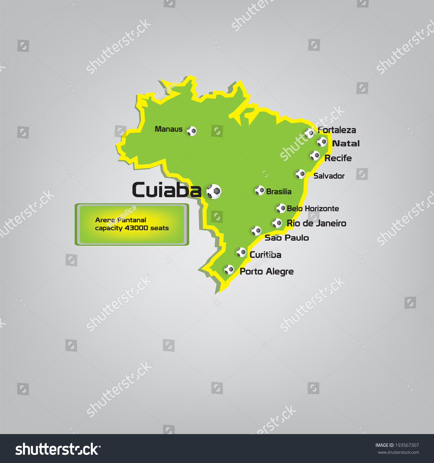 Cuiaba Stadium Location On Map: vector de stock (libre de regalías ...