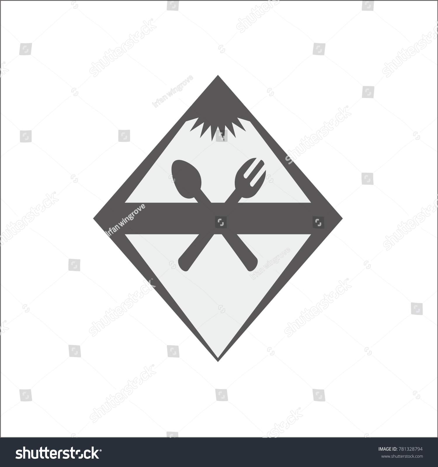Culinary Restaurant Logo Icon Square Stock Vector (Royalty Free ...