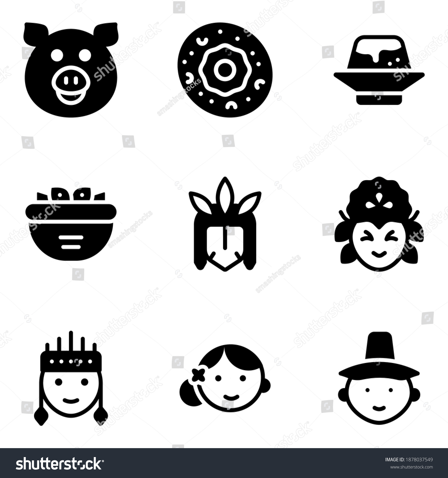 Cultural Filipino Elements Solid Icons Pack: เวกเตอร์สต็อก (ปลอดค่า ...