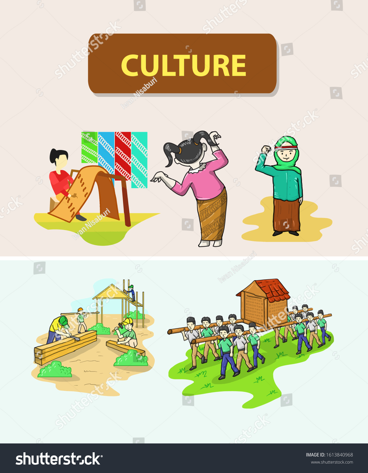 Cultural Vector Image Your Design: vector de stock (libre de regalías ...