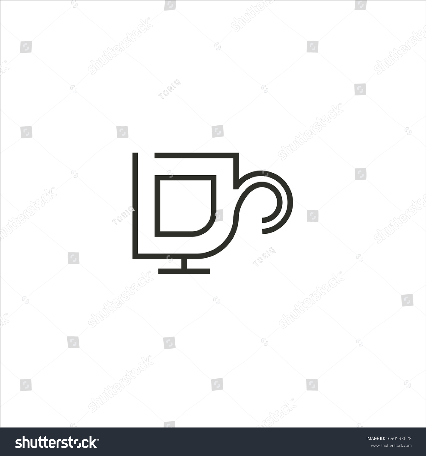 Cup Vector Outline Logo Design Stock Vector (Royalty Free) 1690593628 ...