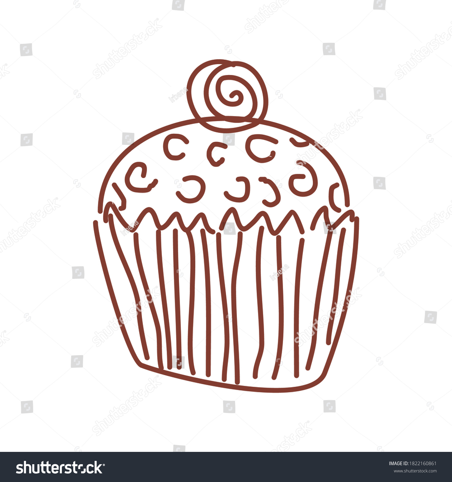 Cupcake Abstract Sketch Vector Illustration Stock Vector (Royalty Free ...