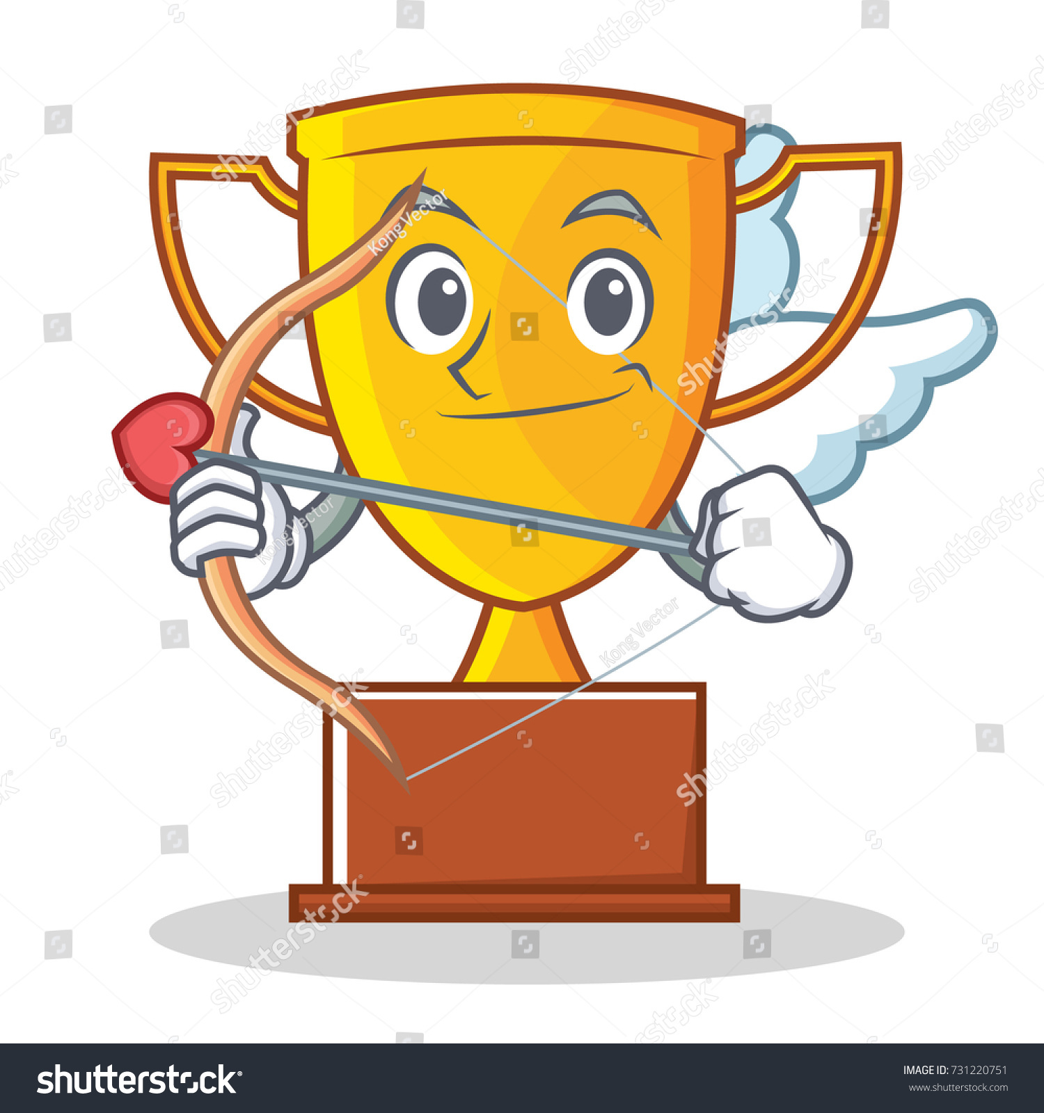 Cupid Trophy Character Cartoon Style Stock Vector (Royalty Free ...