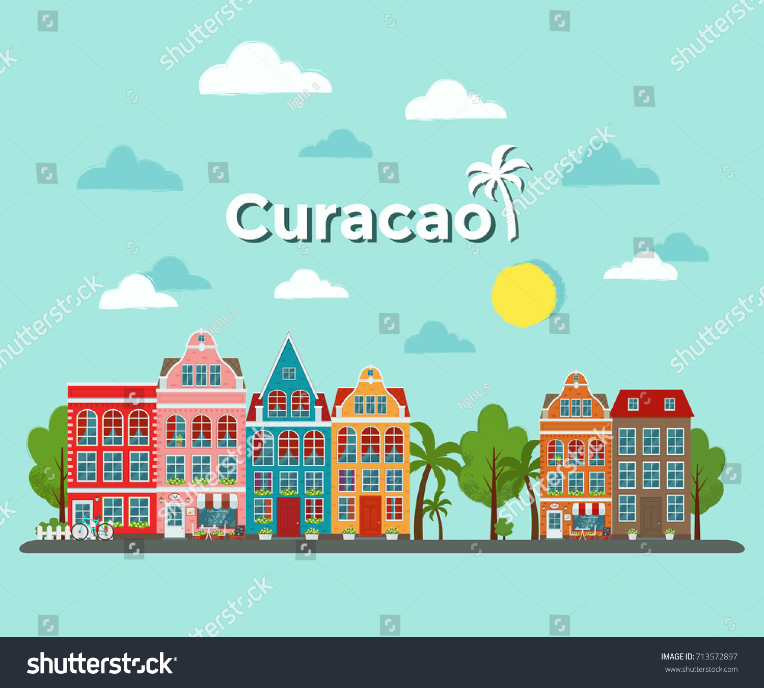 Curacao Vector Illustration Flat Design Stock Vector 713572897 ...