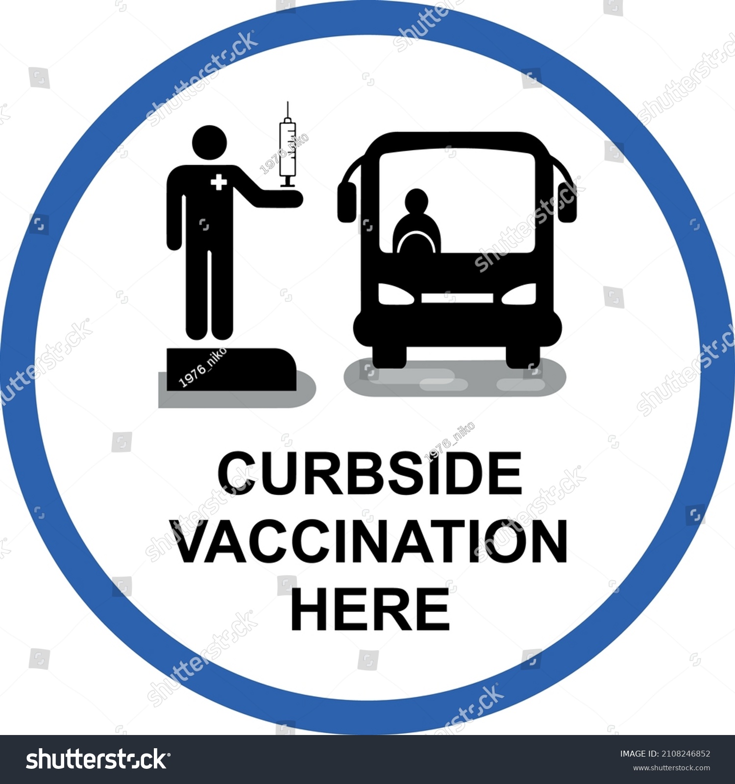 Curbside Vaccination Here Vector Sign Stock Vector (Royalty Free ...