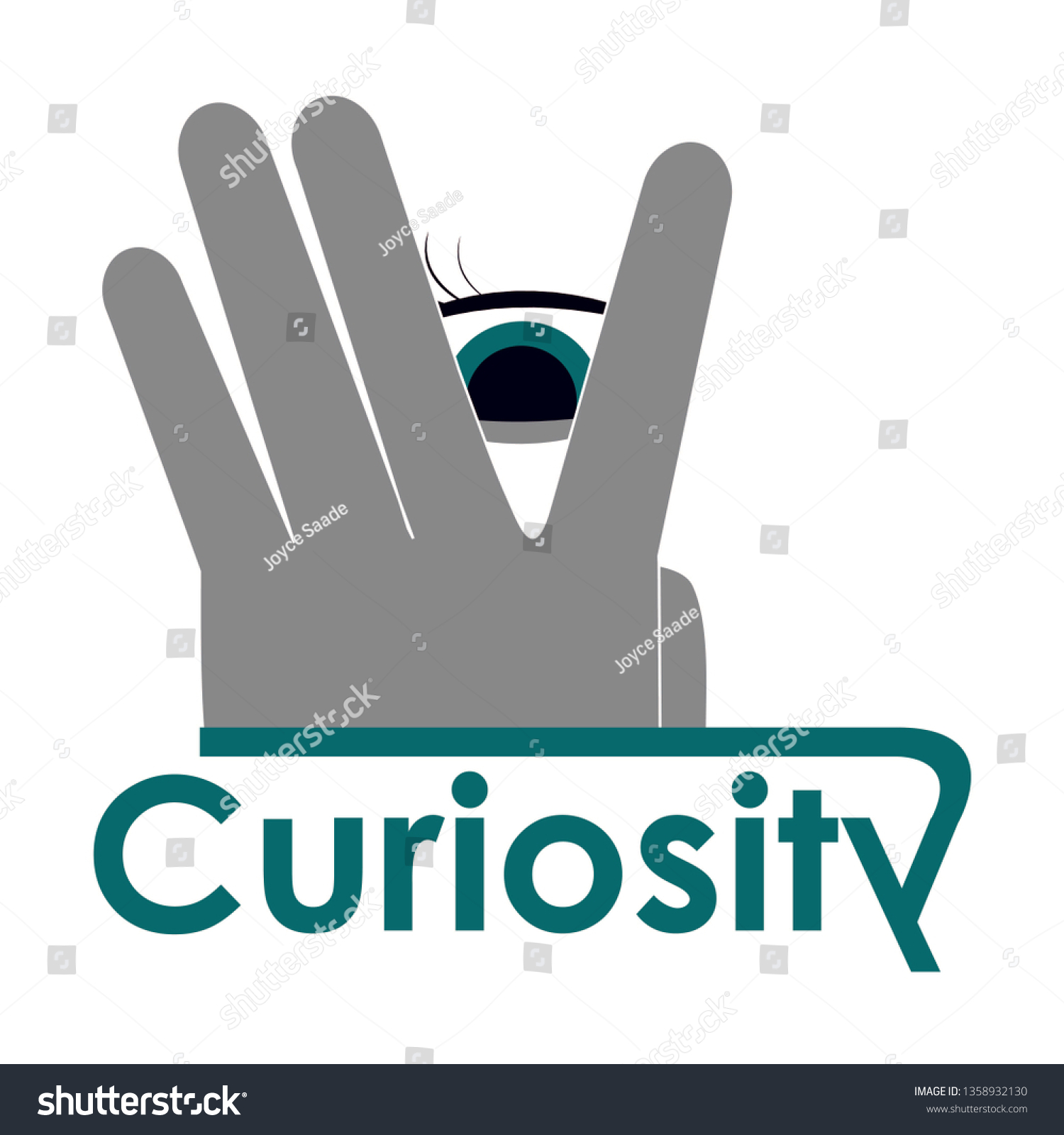 Curiosity Logo Design: vector de stock (libre de regalías) 1358932130