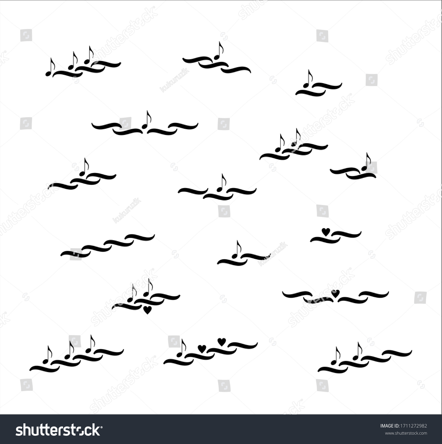Curl Decor Element Music Notes Design Stock Vector (Royalty Free ...