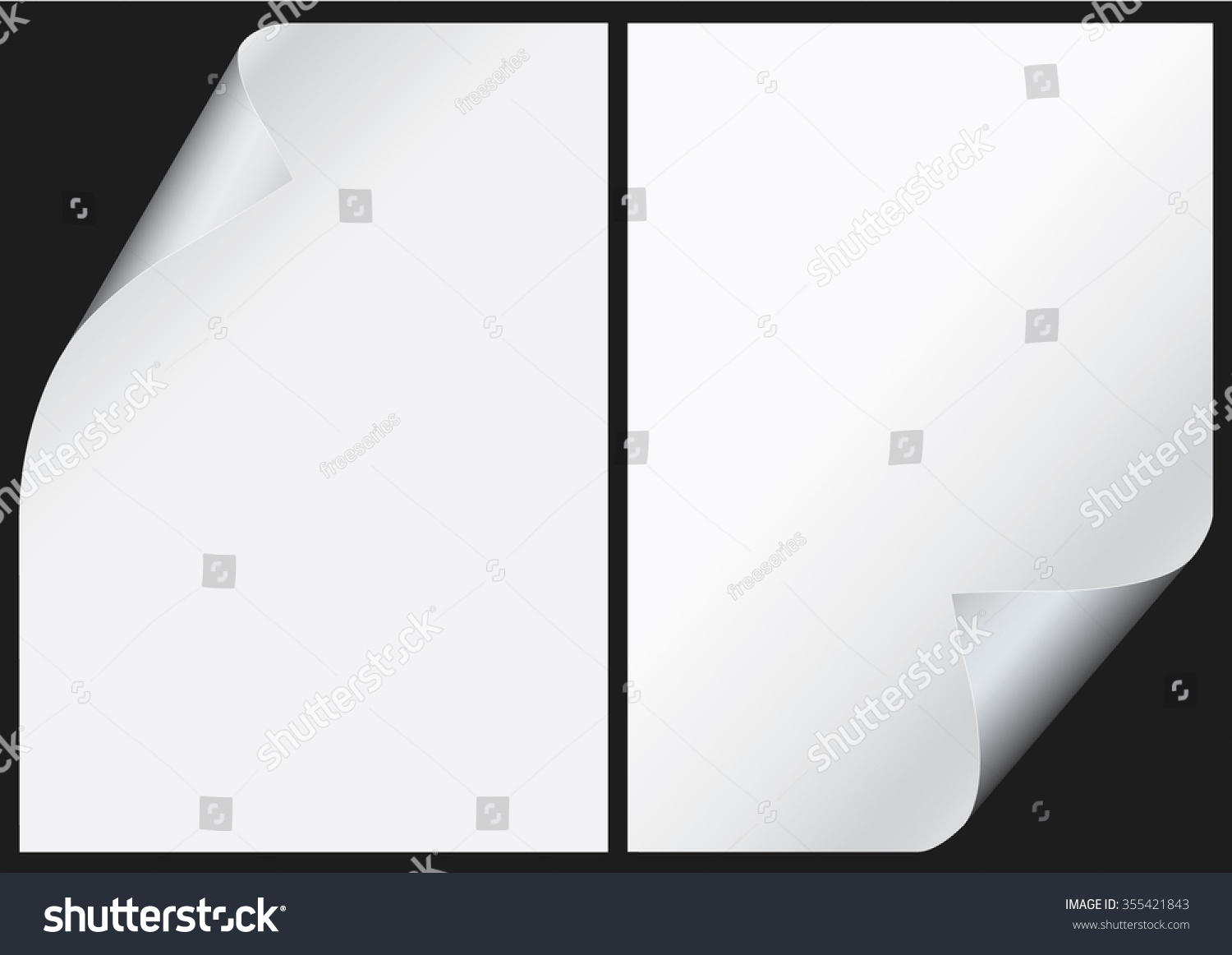 Curled White Paper Stock Vector (Royalty Free) 355421843 | Shutterstock