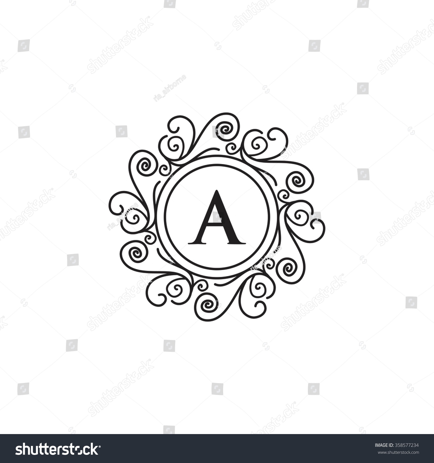 Curly Logo Template Stock Vector (Royalty Free) 358577234 | Shutterstock