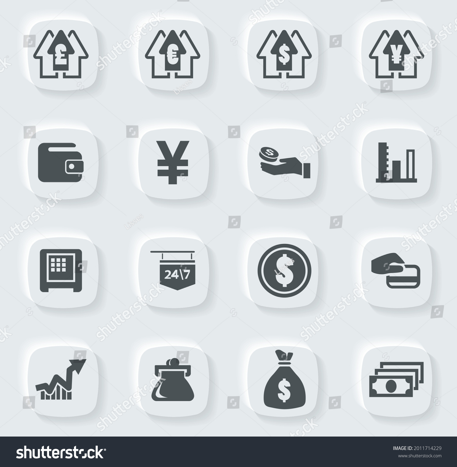 Currency Exchange Vector Icons User Interface Stock Vector (Royalty ...