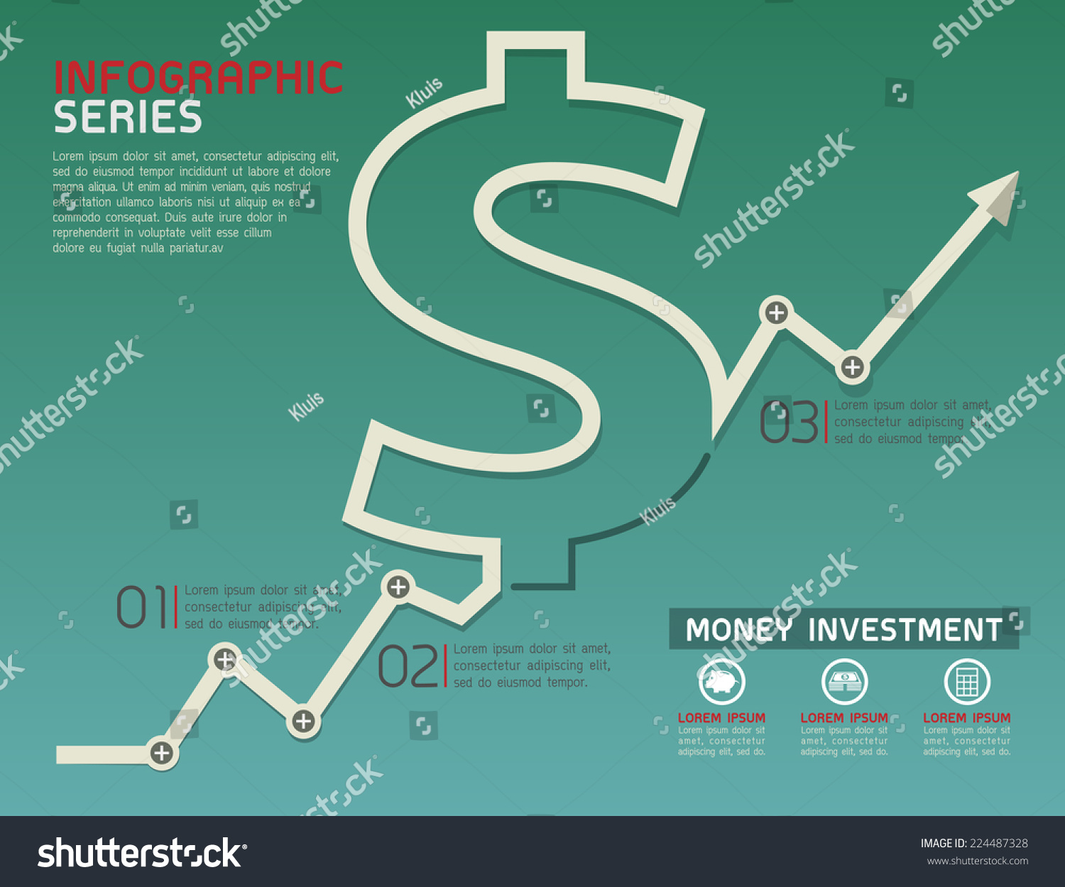 Currency Rising Line Diagram Template Vector: vector de stock (libre de ...