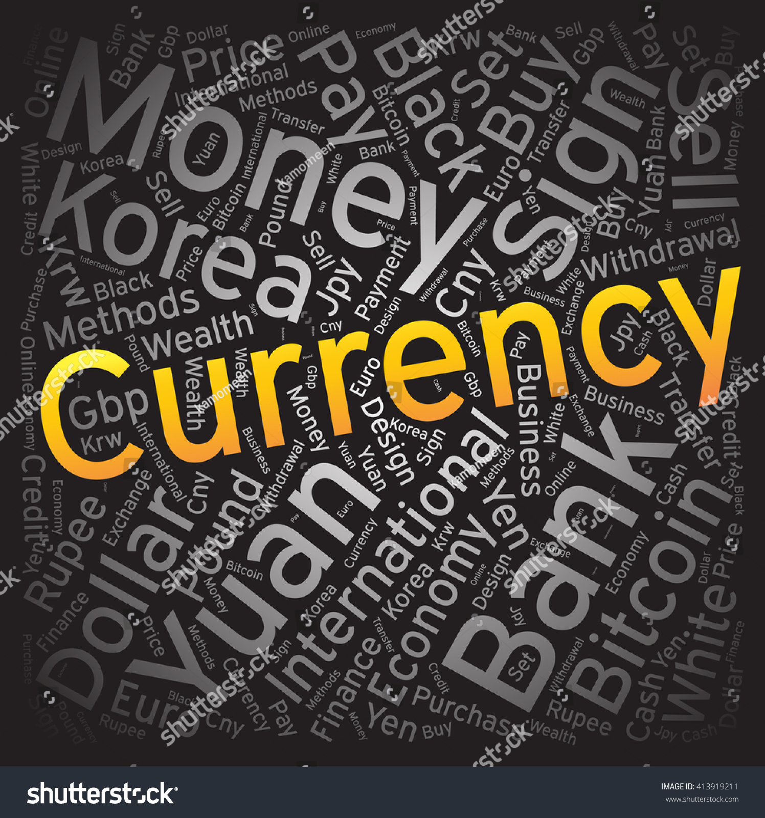 Currency Word Cloud Art Background Stock Vector (Royalty Free ...