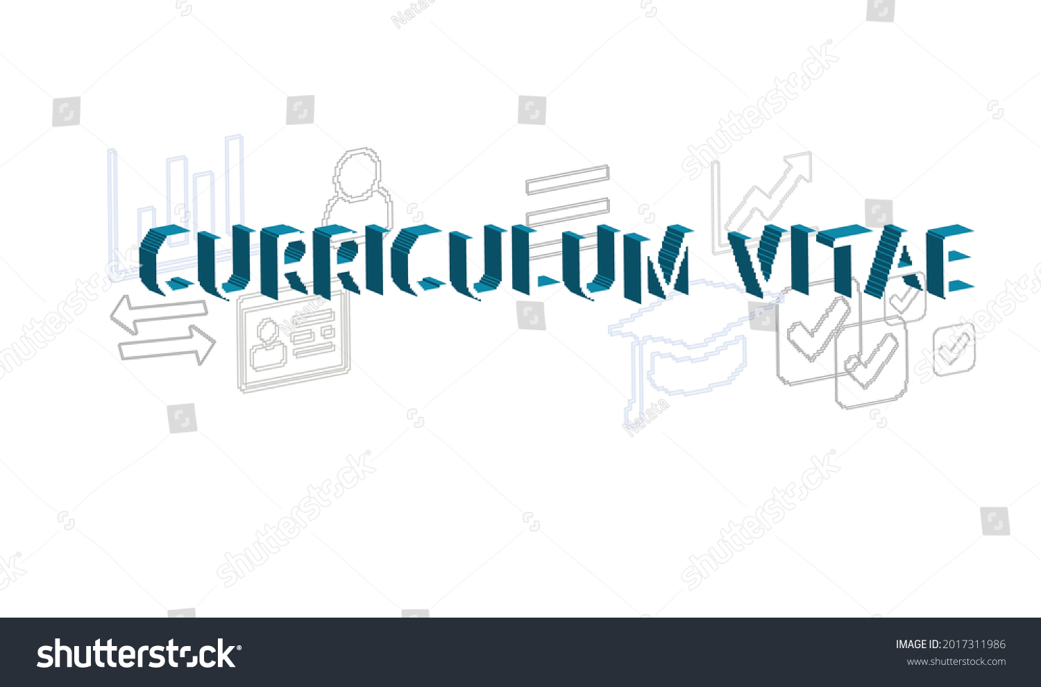 Curriculum Vitae Vector Concept Pixel Style Stock Vector (Royalty Free ...