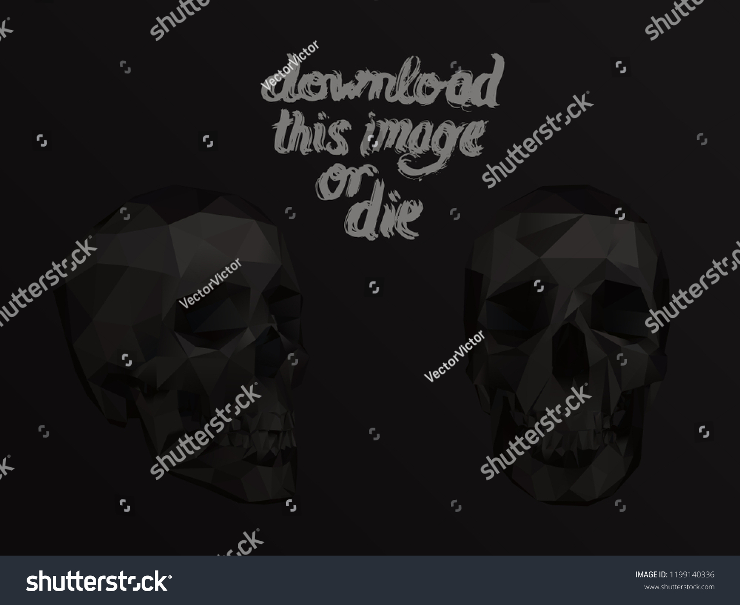 Cursed Dark Vector Low Poly Skull Stock Vector (Royalty Free ...