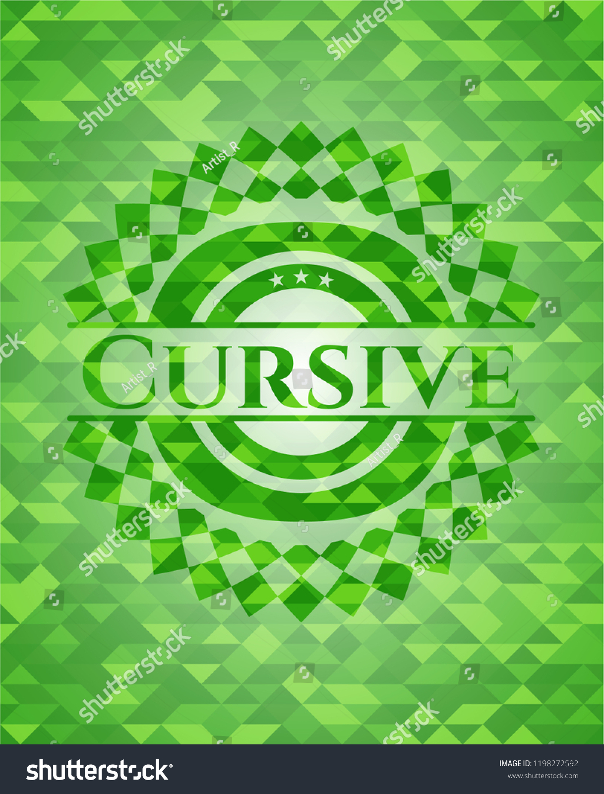 Cursive Green Emblem Mosaic Background Stock Vector (Royalty Free ...