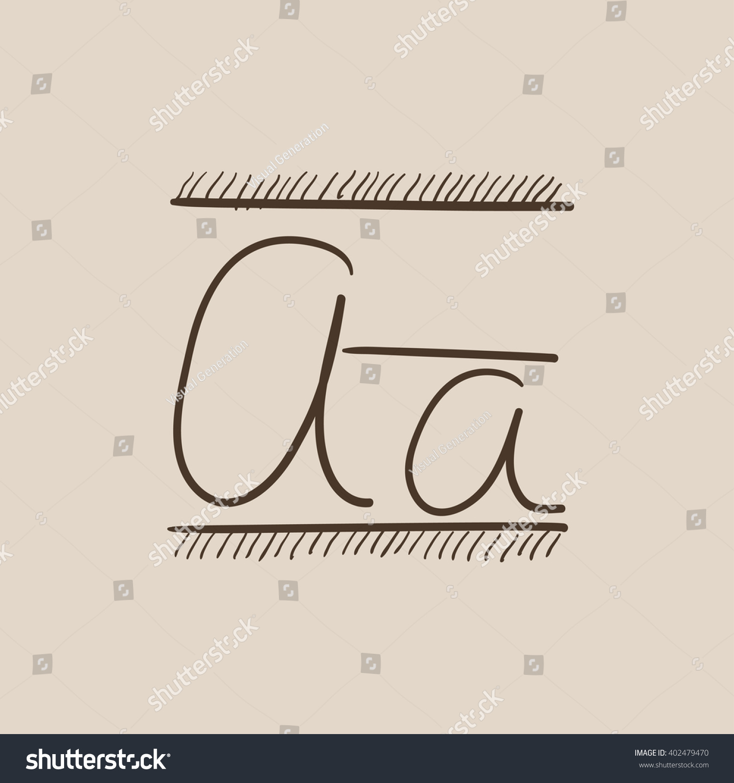 Cursive Letter Sketch Icon Stock Vector (Royalty Free) 402479470 ...